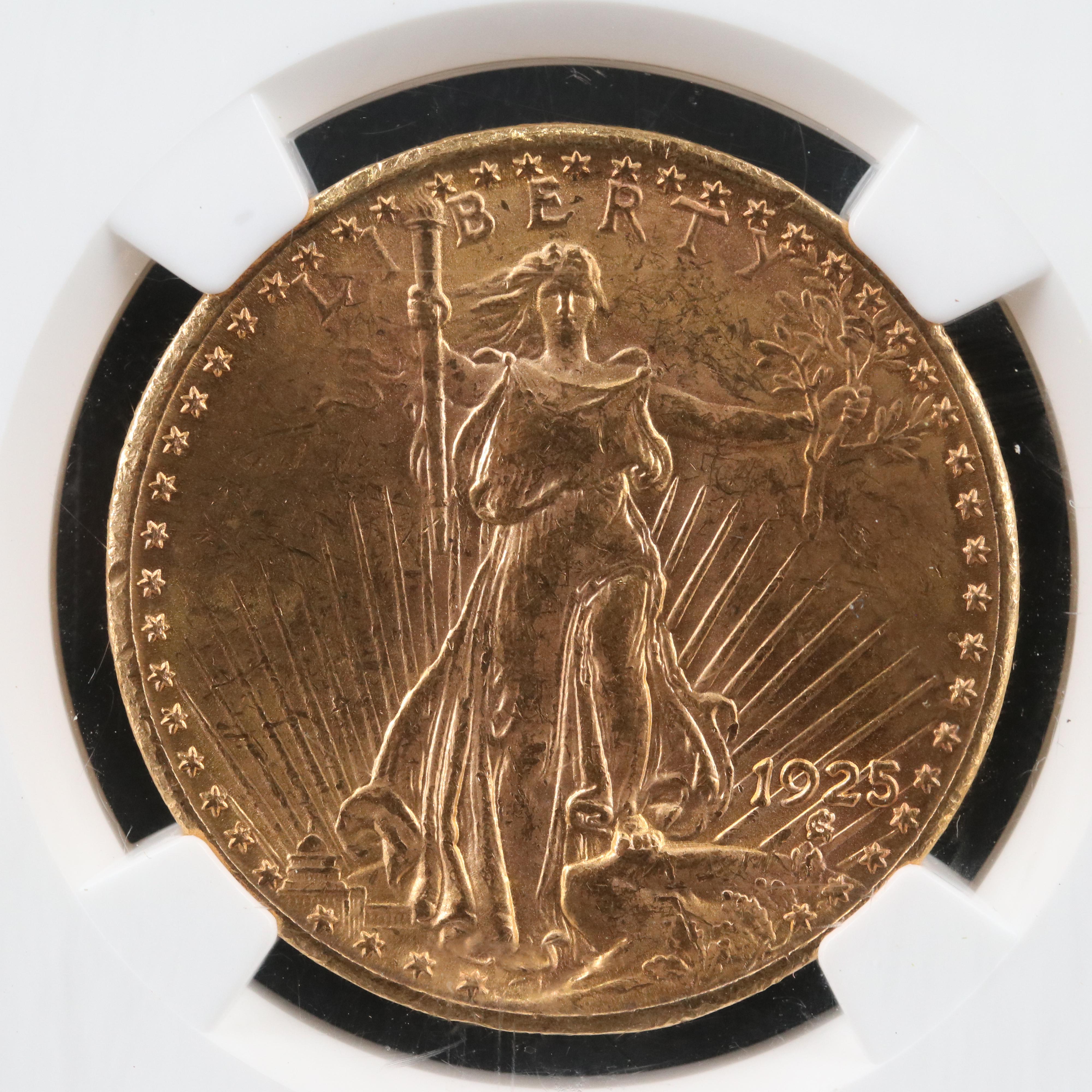 NGC Graded MS63 1925 St. Gaudens $20 Gold Coin | EBTH