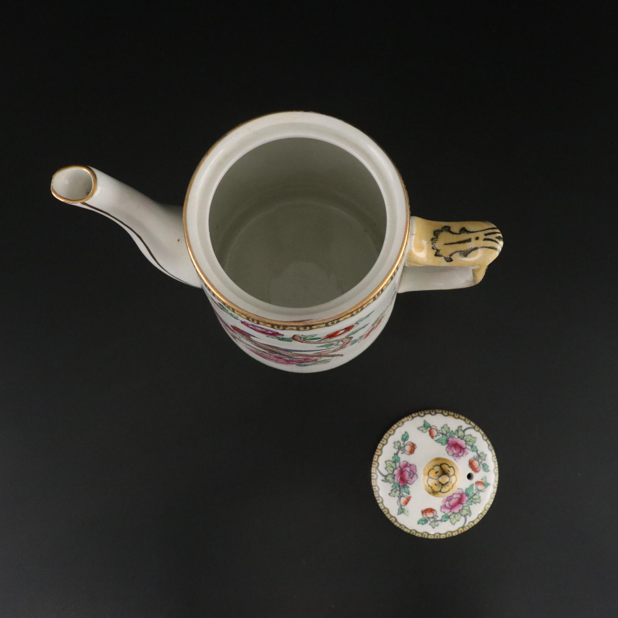 F. Winkle & Co. "Pheasant" Whieldon Ware Ceramic Dinner Service of Four ...