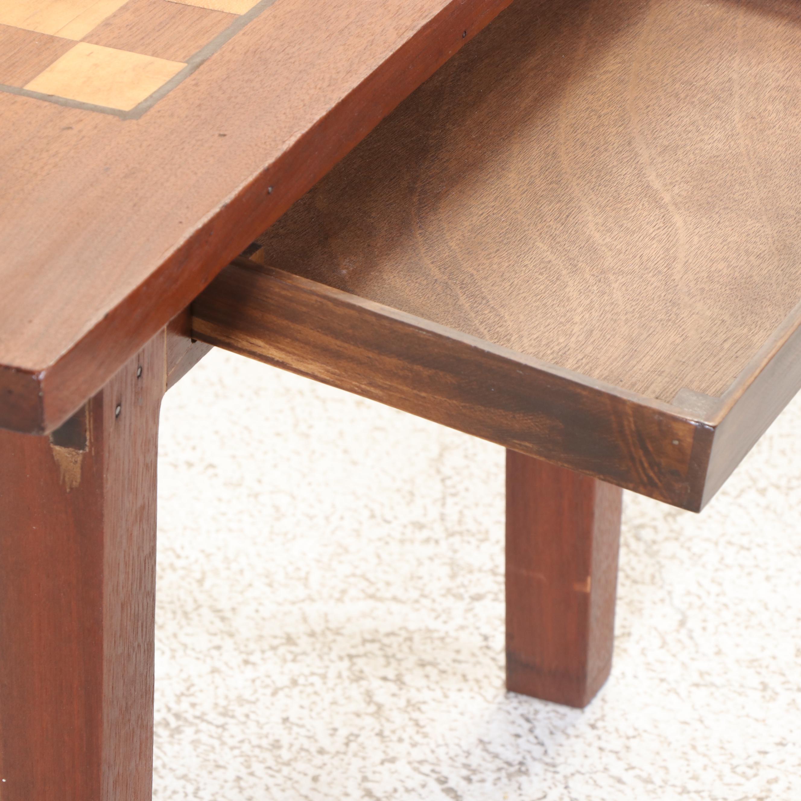 American Primitive Walnut and Maple Games Table | EBTH