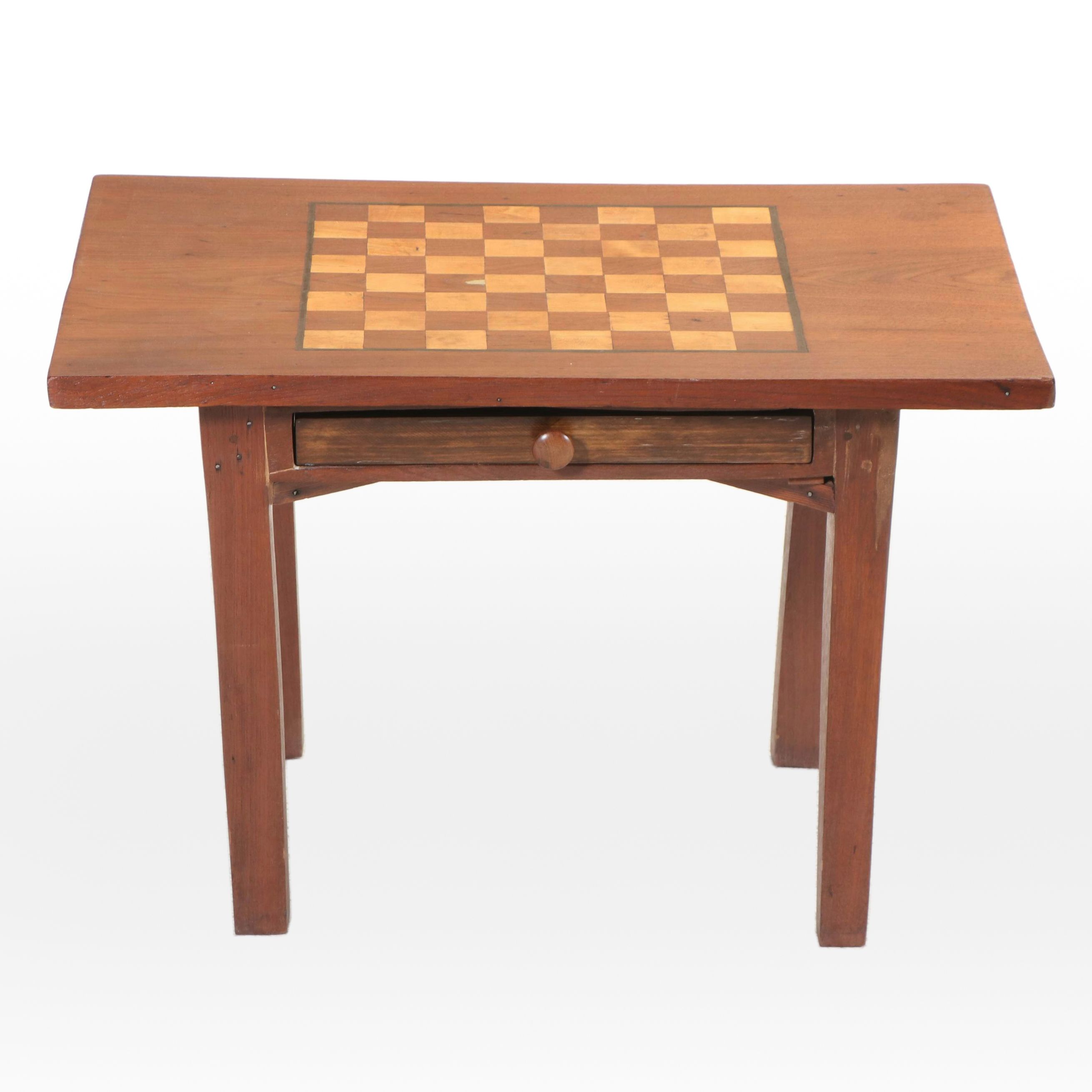 American Primitive Walnut and Maple Games Table | EBTH