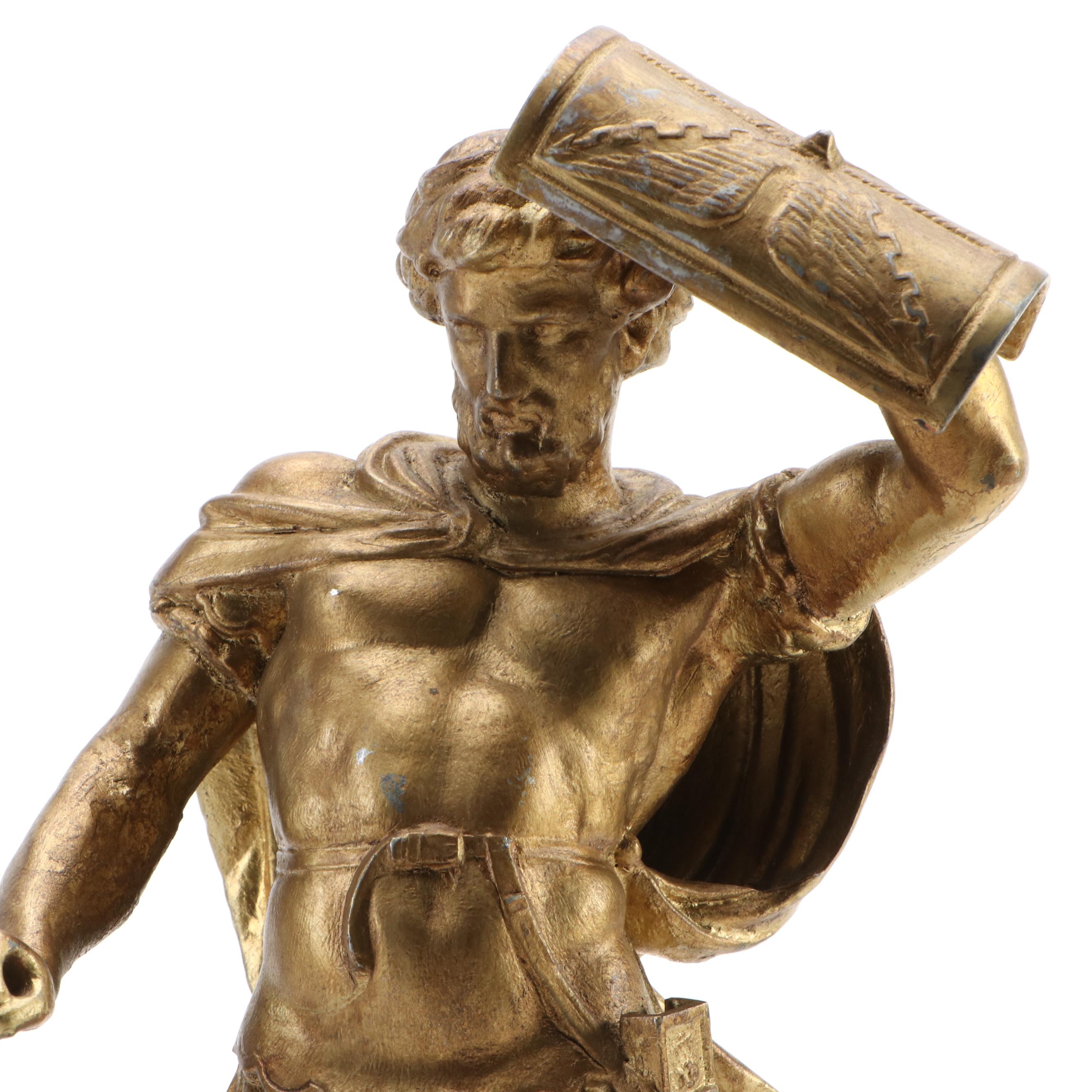 Brass Finished Roman Soldier Figure | EBTH