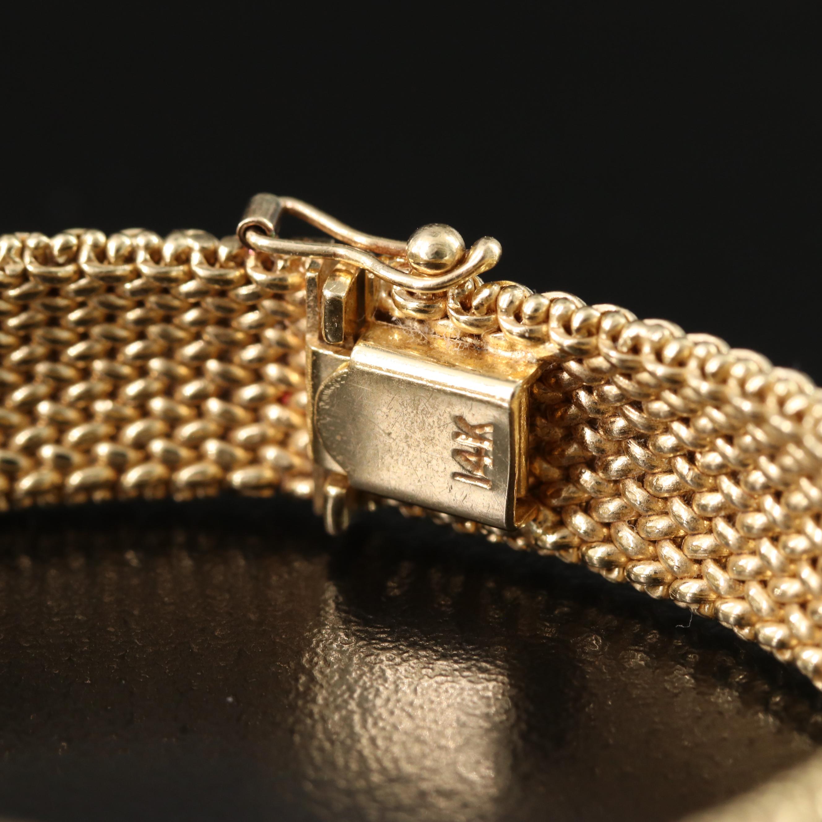 14K Christian Geneve Hidden Dial Bracelet Watch | EBTH