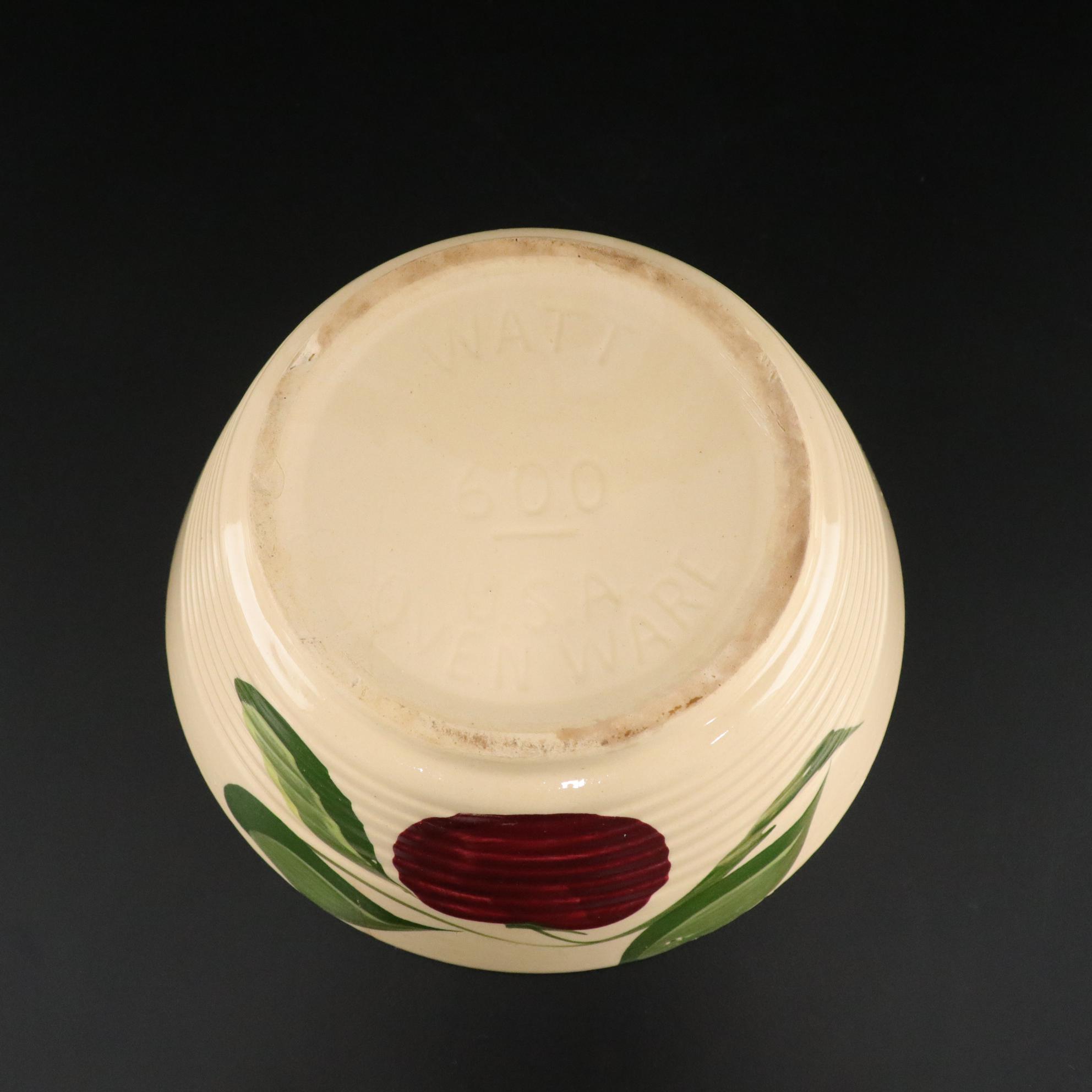 Watt Pottery Apple Pattern Stoneware Covered Casseroles | EBTH