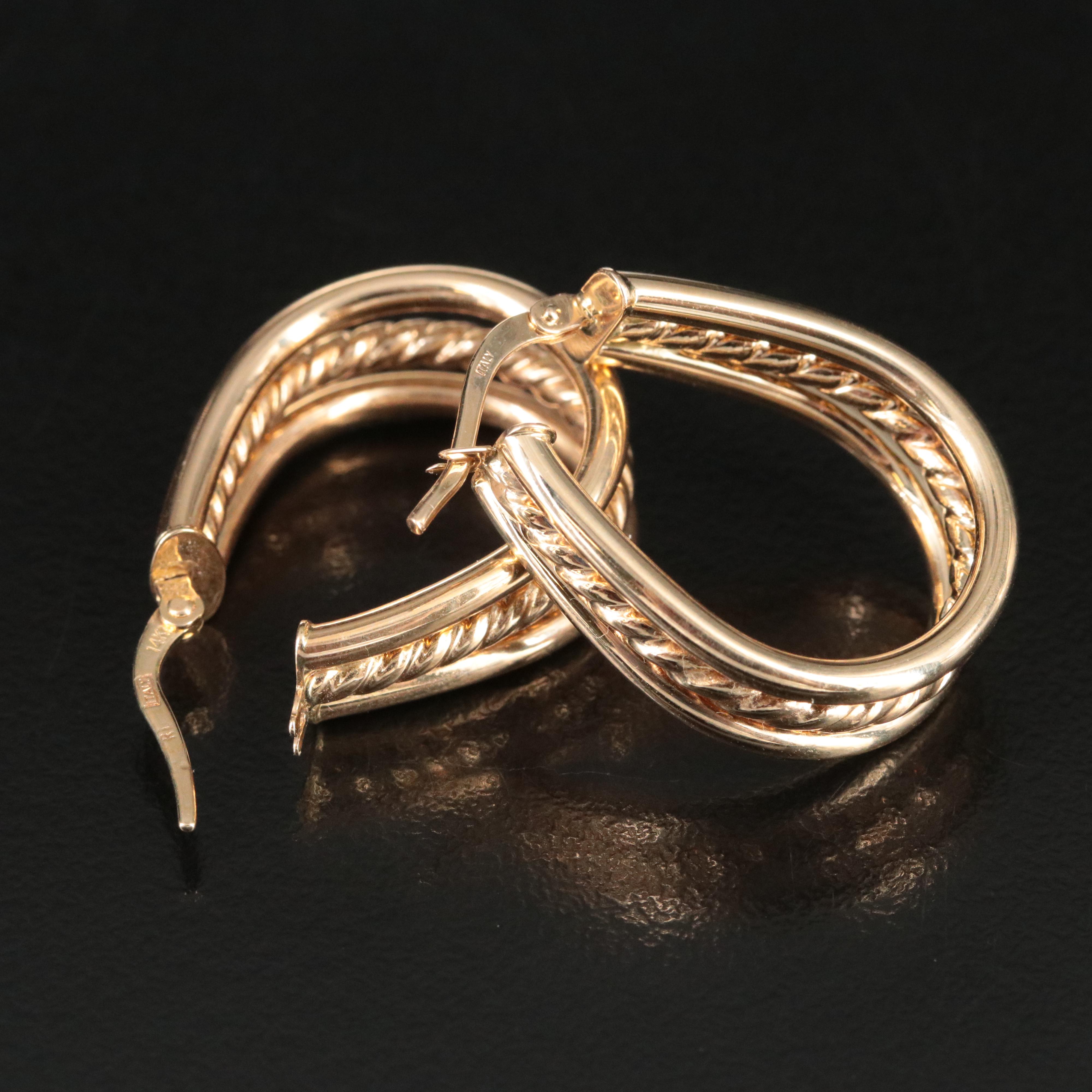 14K Triple-Hoop Earrings | EBTH