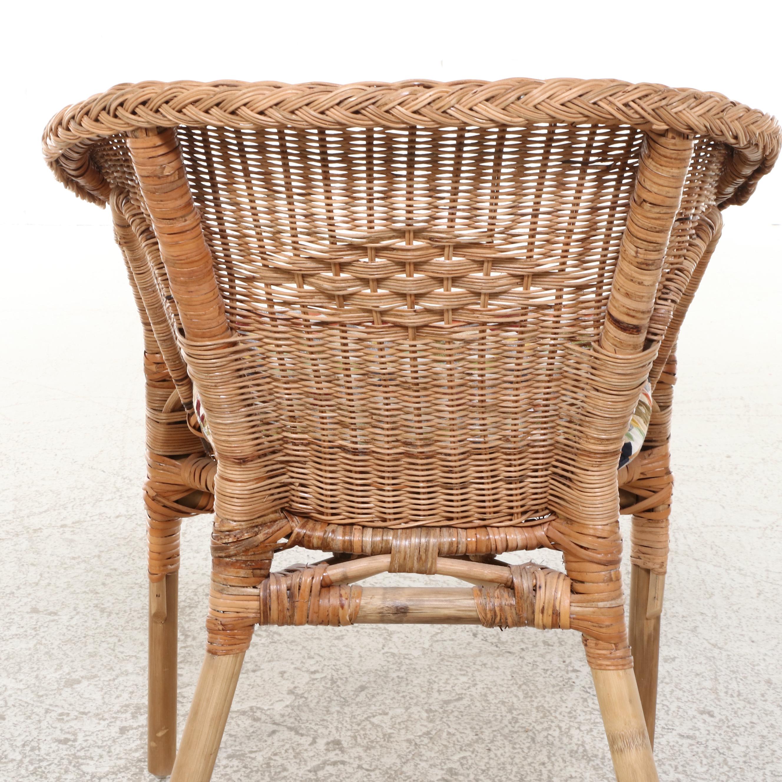 IKEA "Agen" Wicker and Rattan Armchair | EBTH