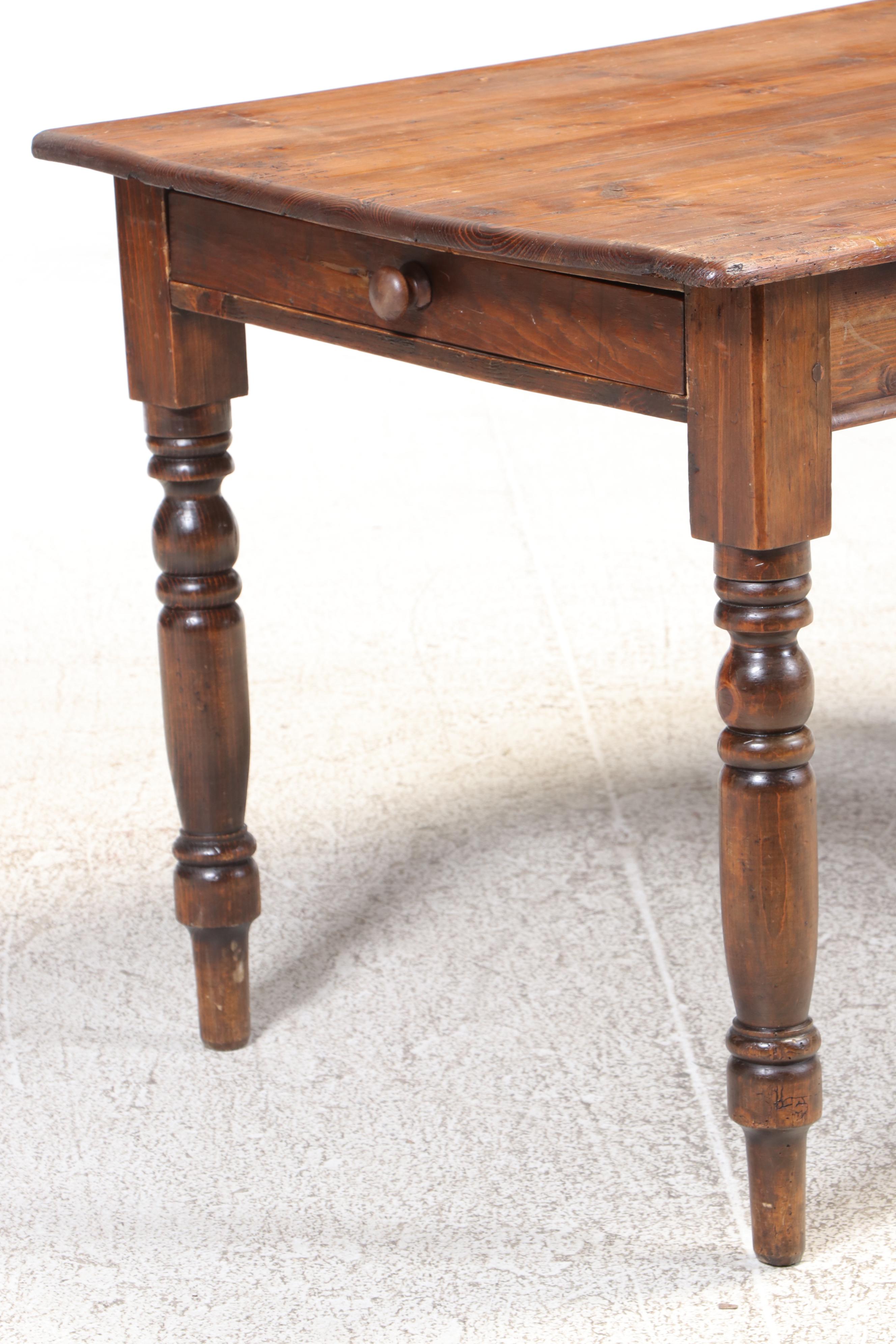 French Provincial Style Pine Library Table | EBTH