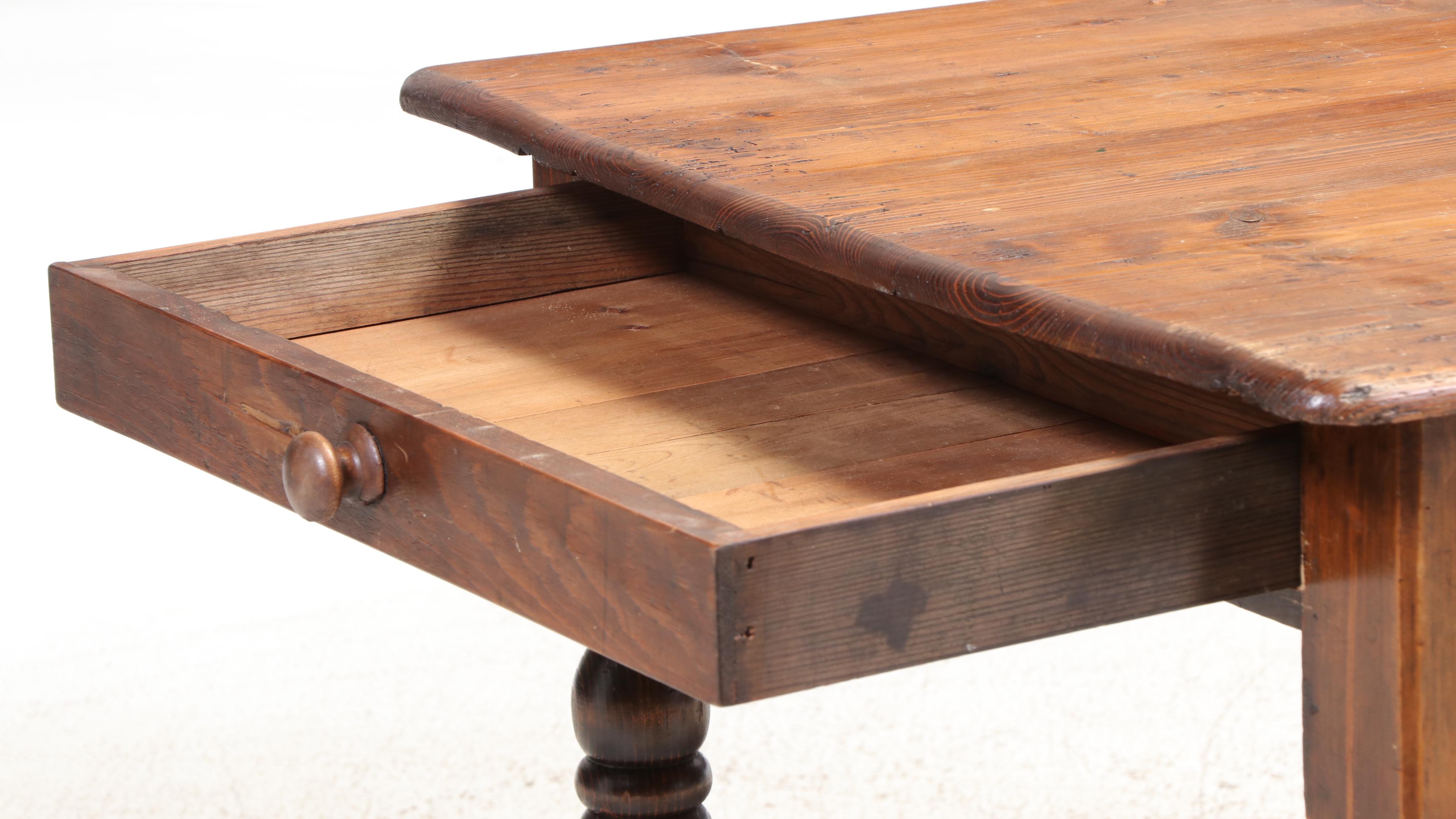 French Provincial Style Pine Library Table | EBTH