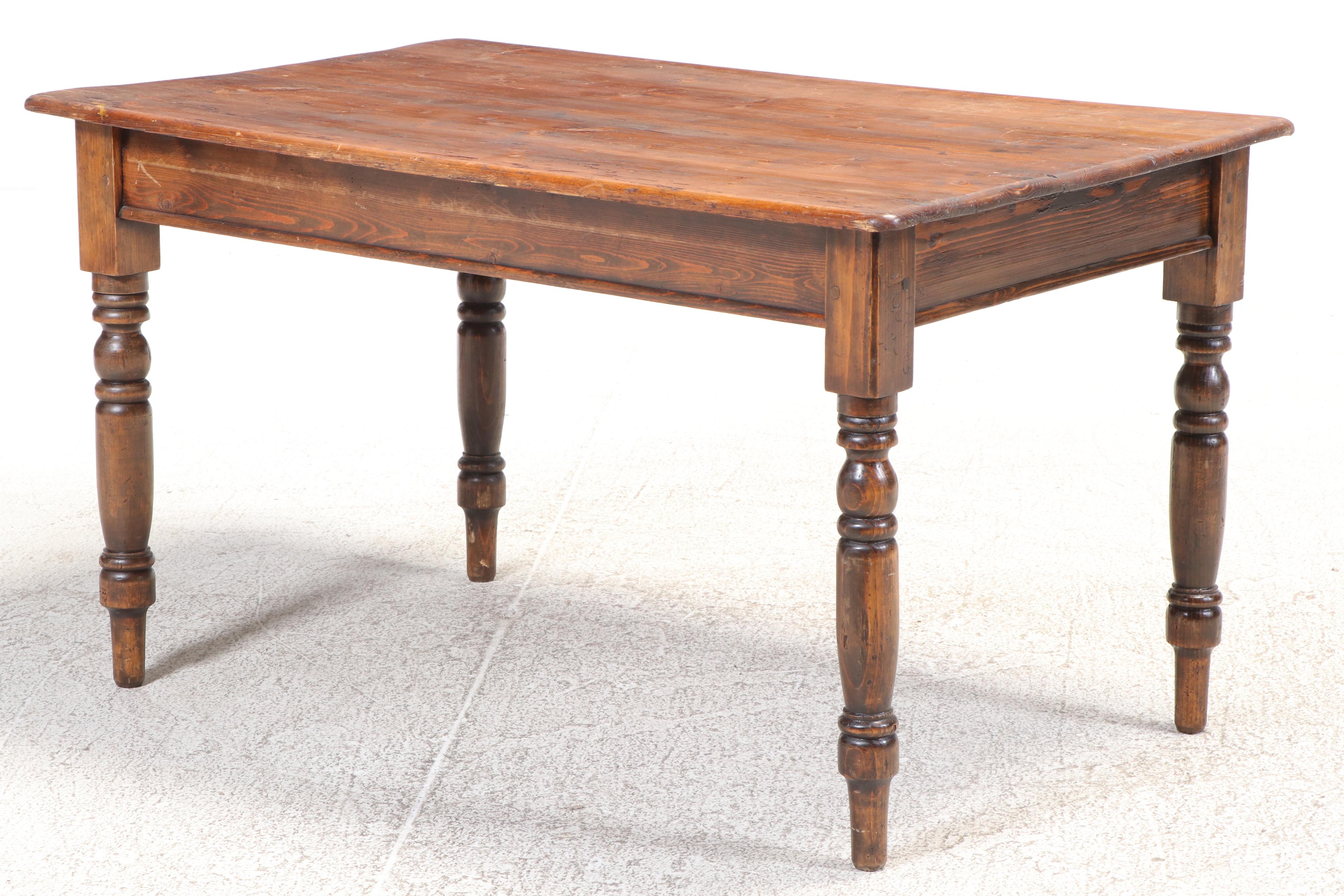 French Provincial Style Pine Library Table | EBTH