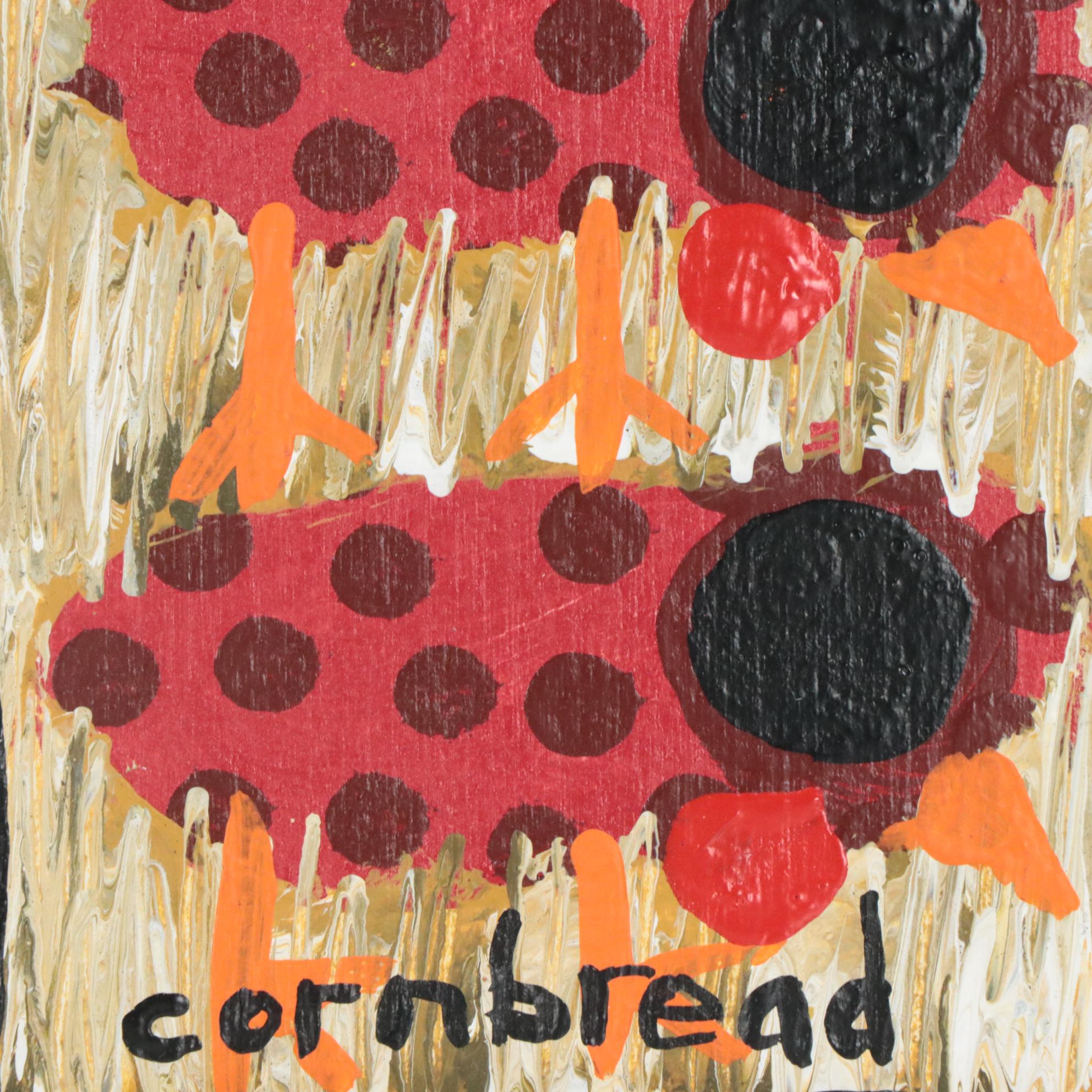 John “Cornbread” Anderson Folk Art Acrylic Painting "Chick" | EBTH