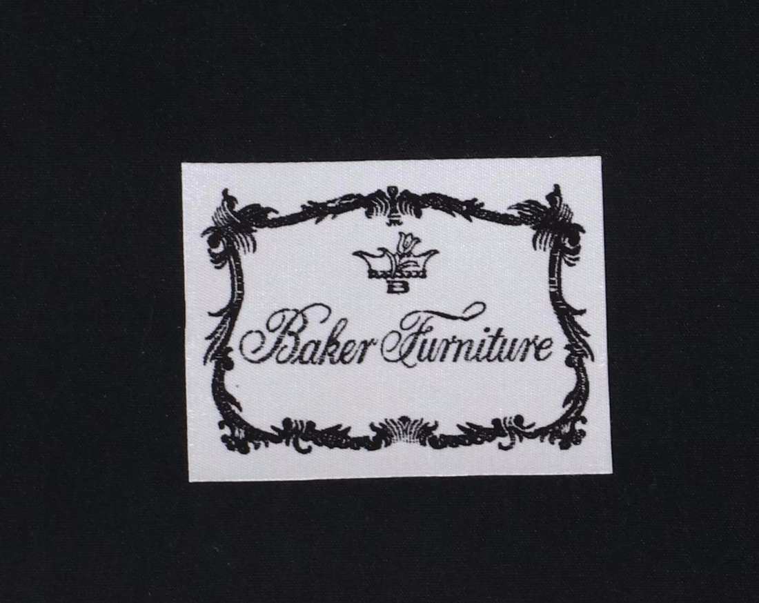 Pair of Baker Furniture Fabric Upholstered Armchairs with Ottoman | EBTH