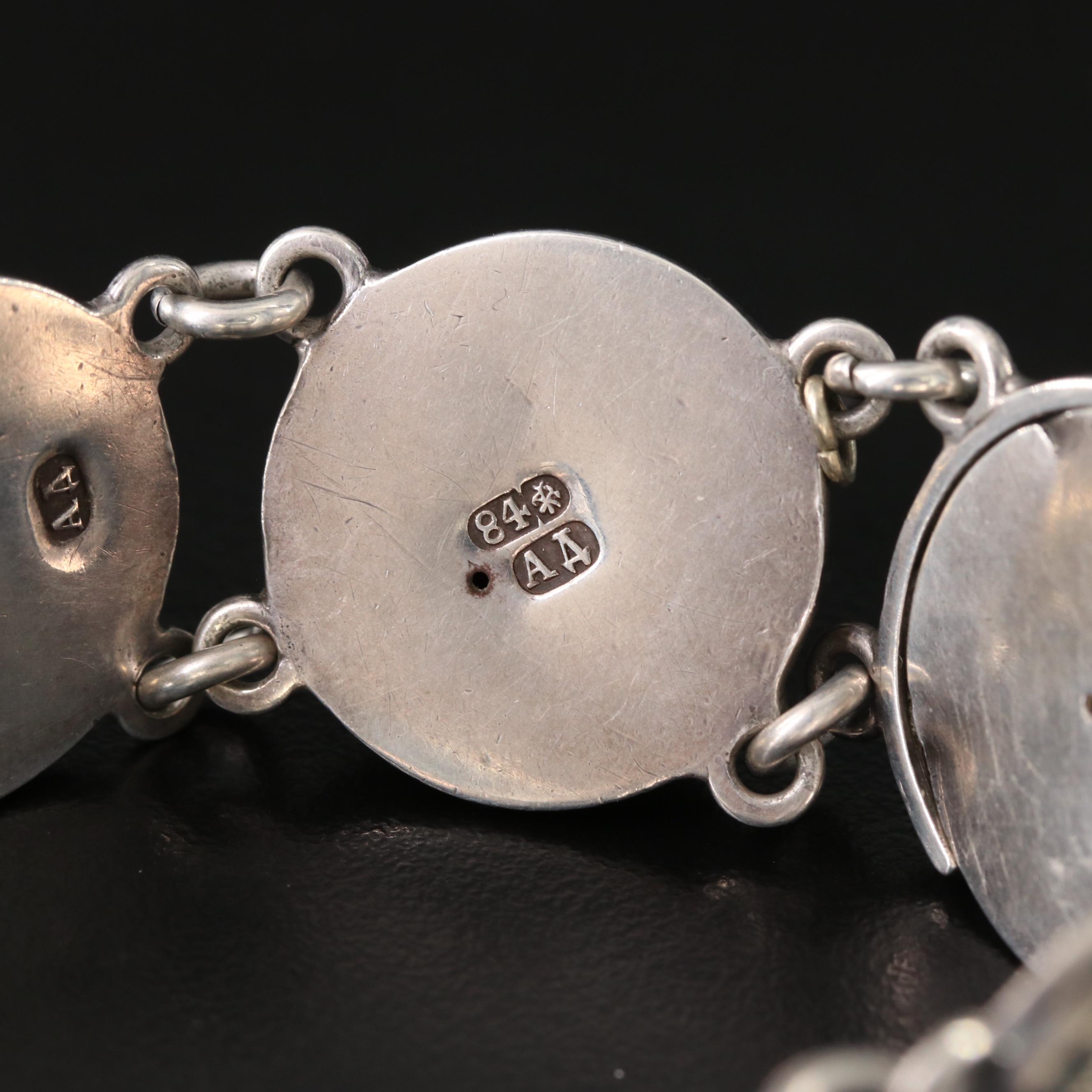 Antique Russian 875 Silver Niello Bracelet | EBTH