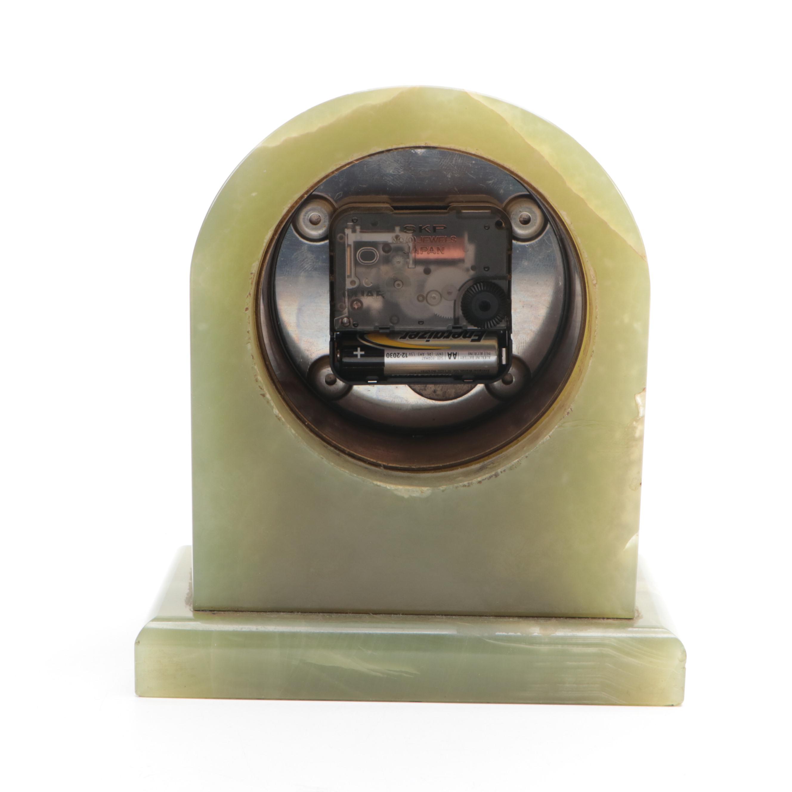 Hammond Domed Green Banded Calcite Desk Clock | EBTH