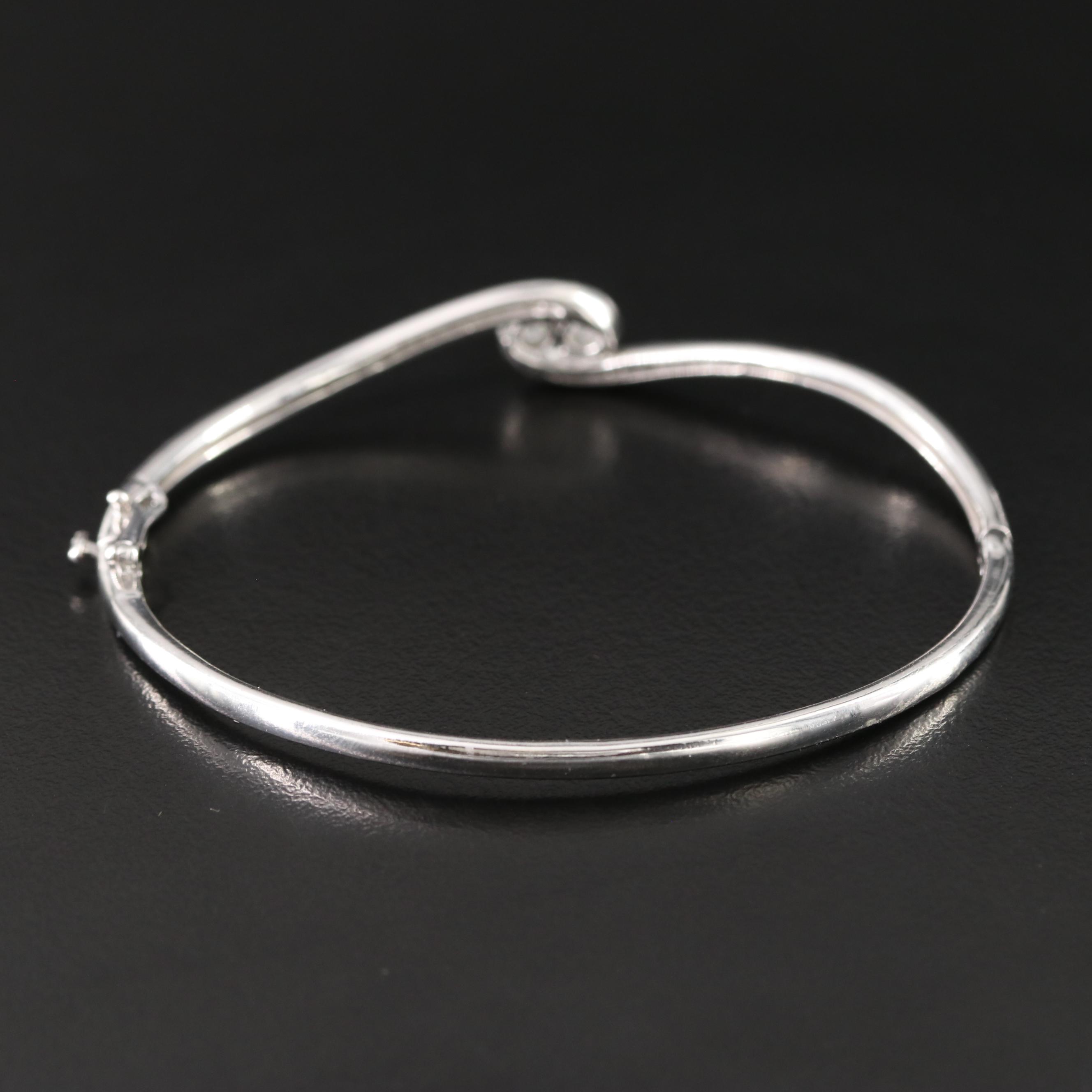 Sterling Diamond Bypass Bracelet | EBTH
