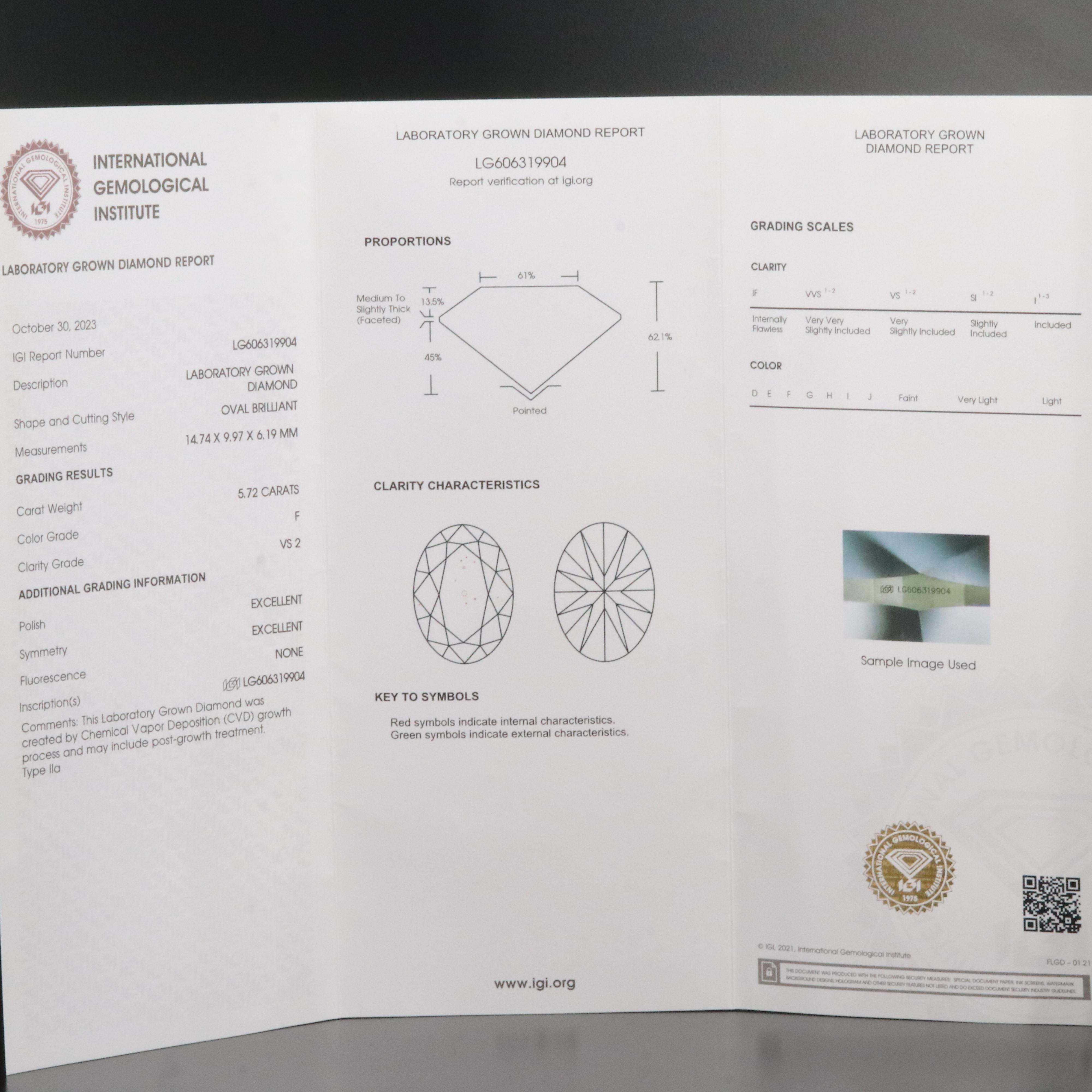 14K 5.72 CT Lab Grown Diamond Solitaire Ring with IGI Report | EBTH