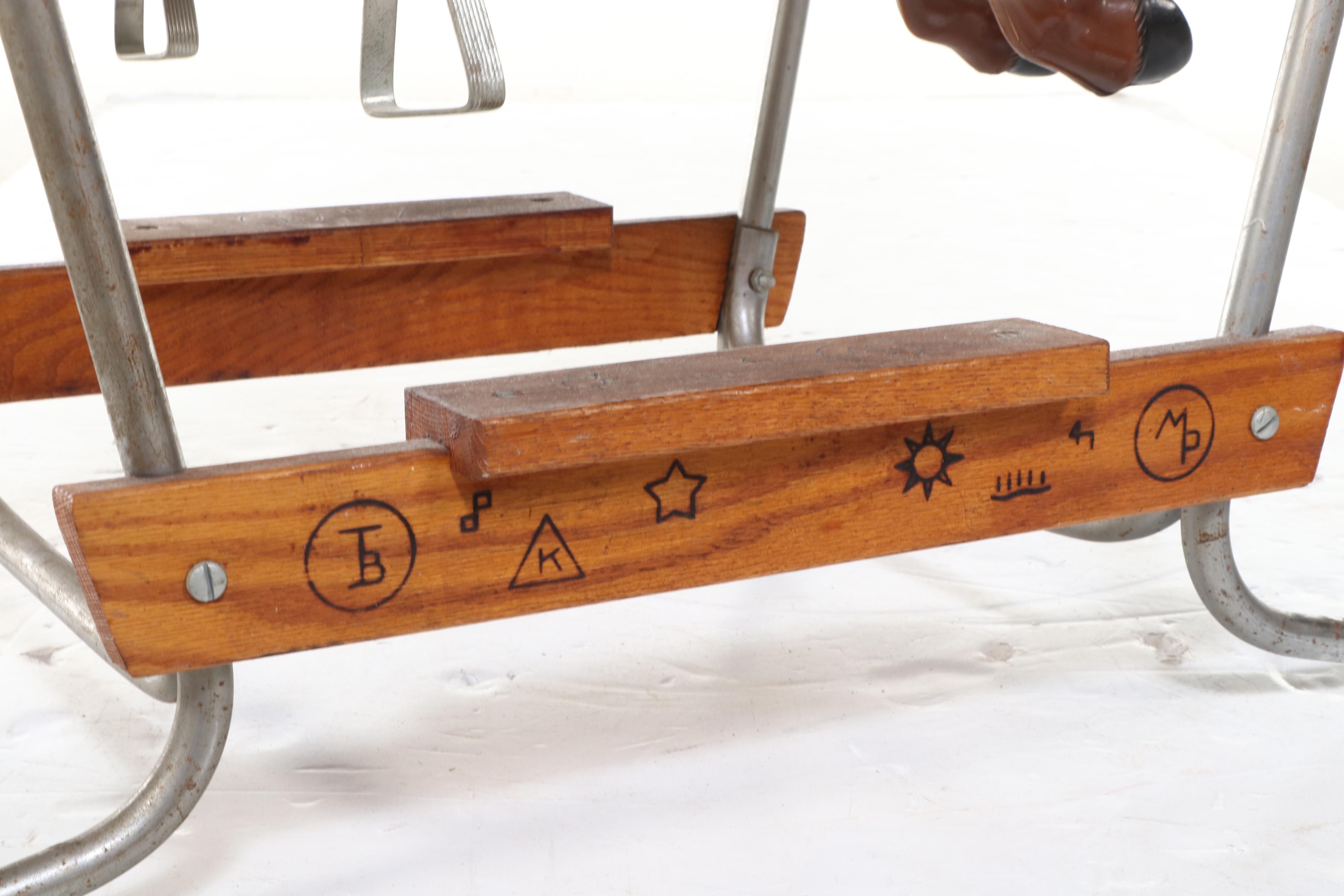 Molded Plastic Spring Rocking Horse on Wood and Metal Base, Mid to Late ...