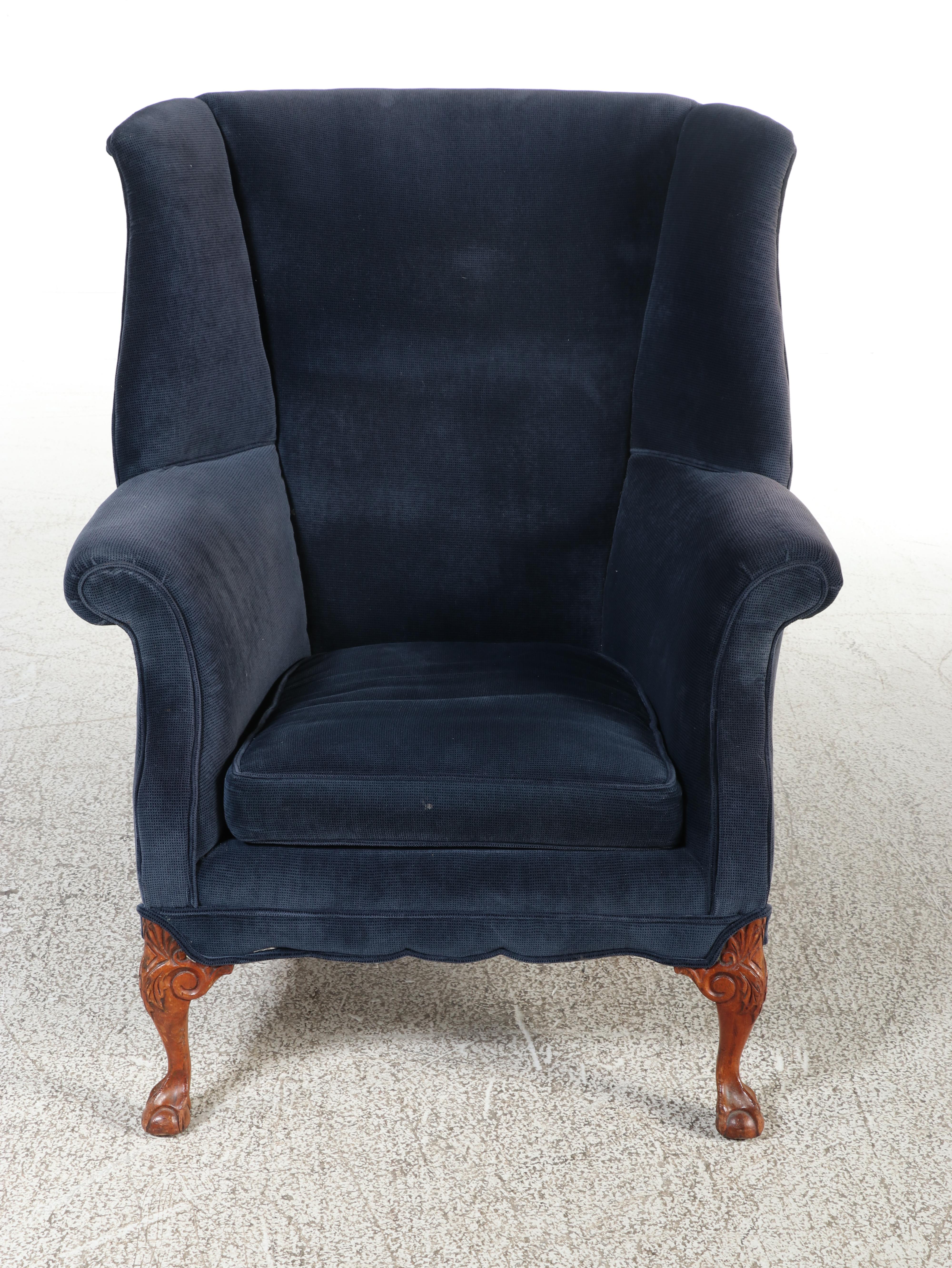 Federal Style Upholstered Tavern Style Wingback Chair | EBTH