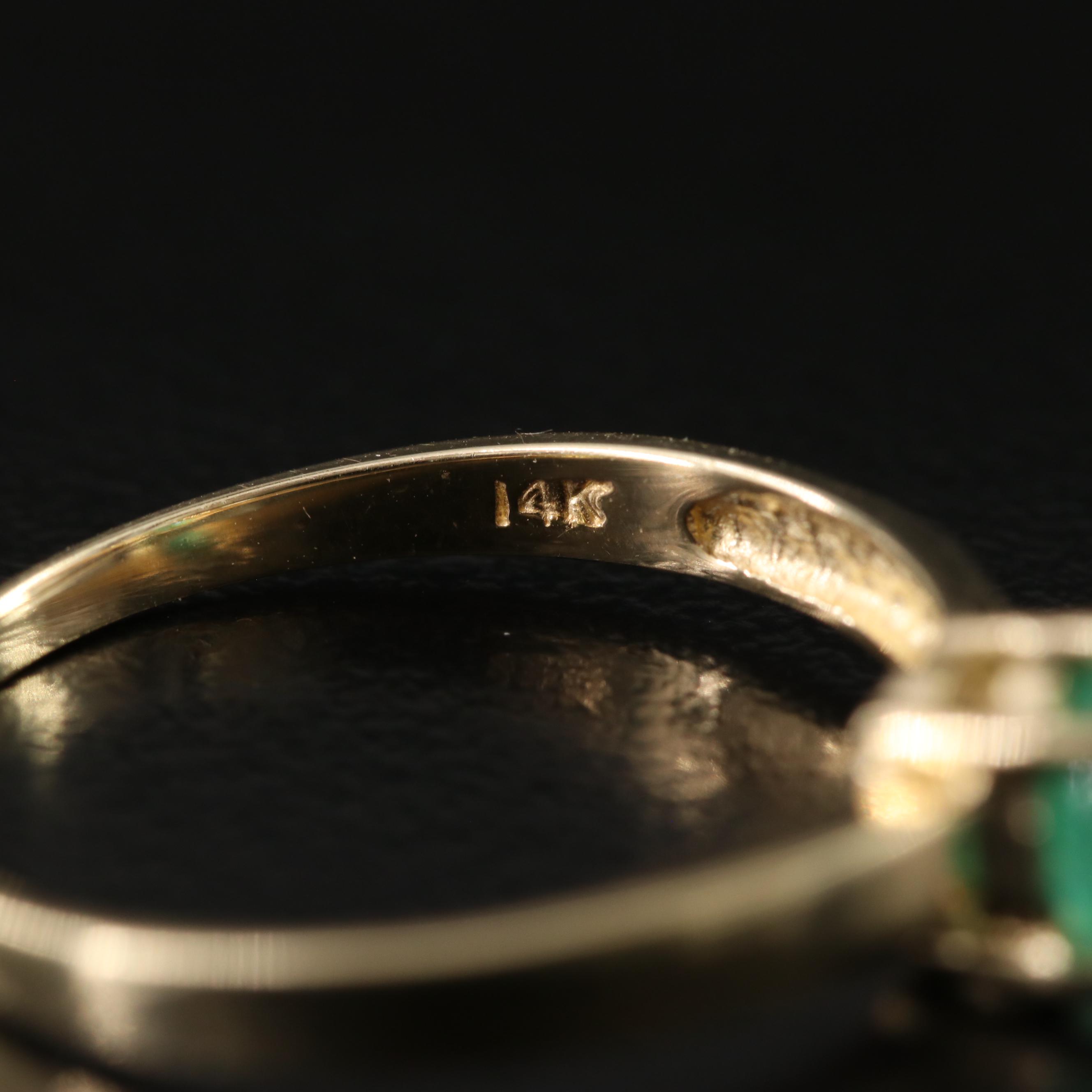 14K Emerald Solitaire Ring | EBTH