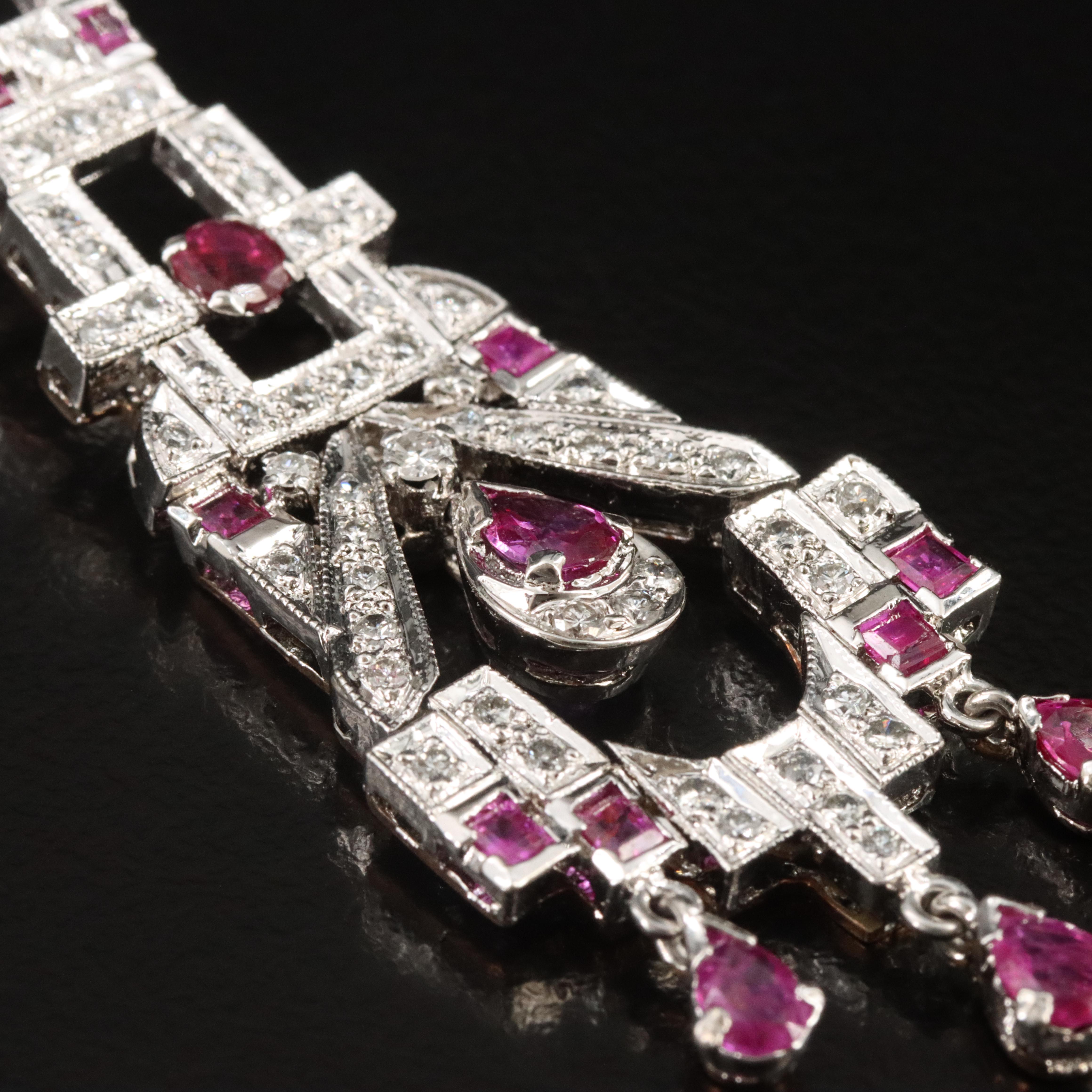 10K Ruby and Diamond Chandelier Earrings | EBTH