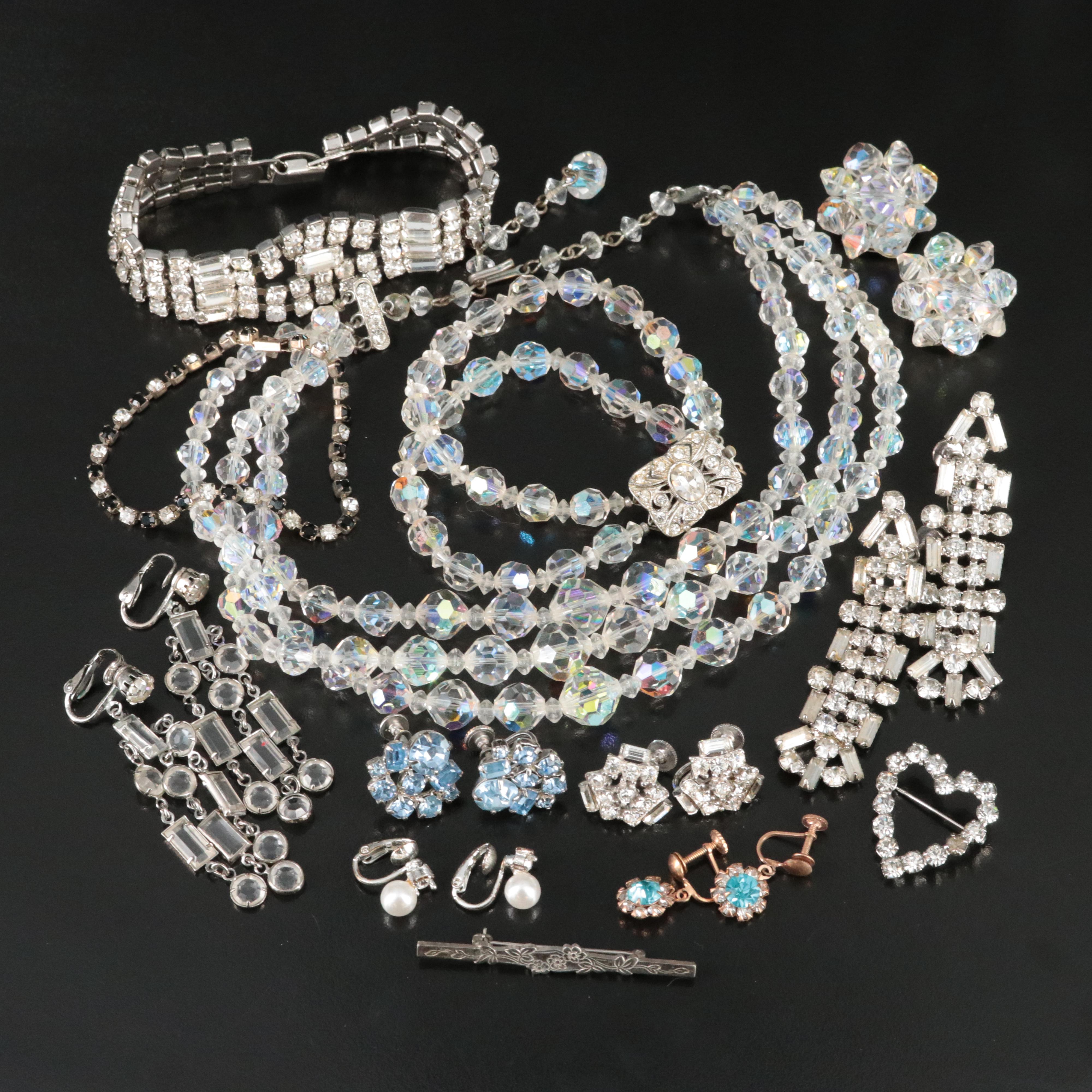 Vintage Jewelry Rhinestone Collection Featuring Bogoff | EBTH