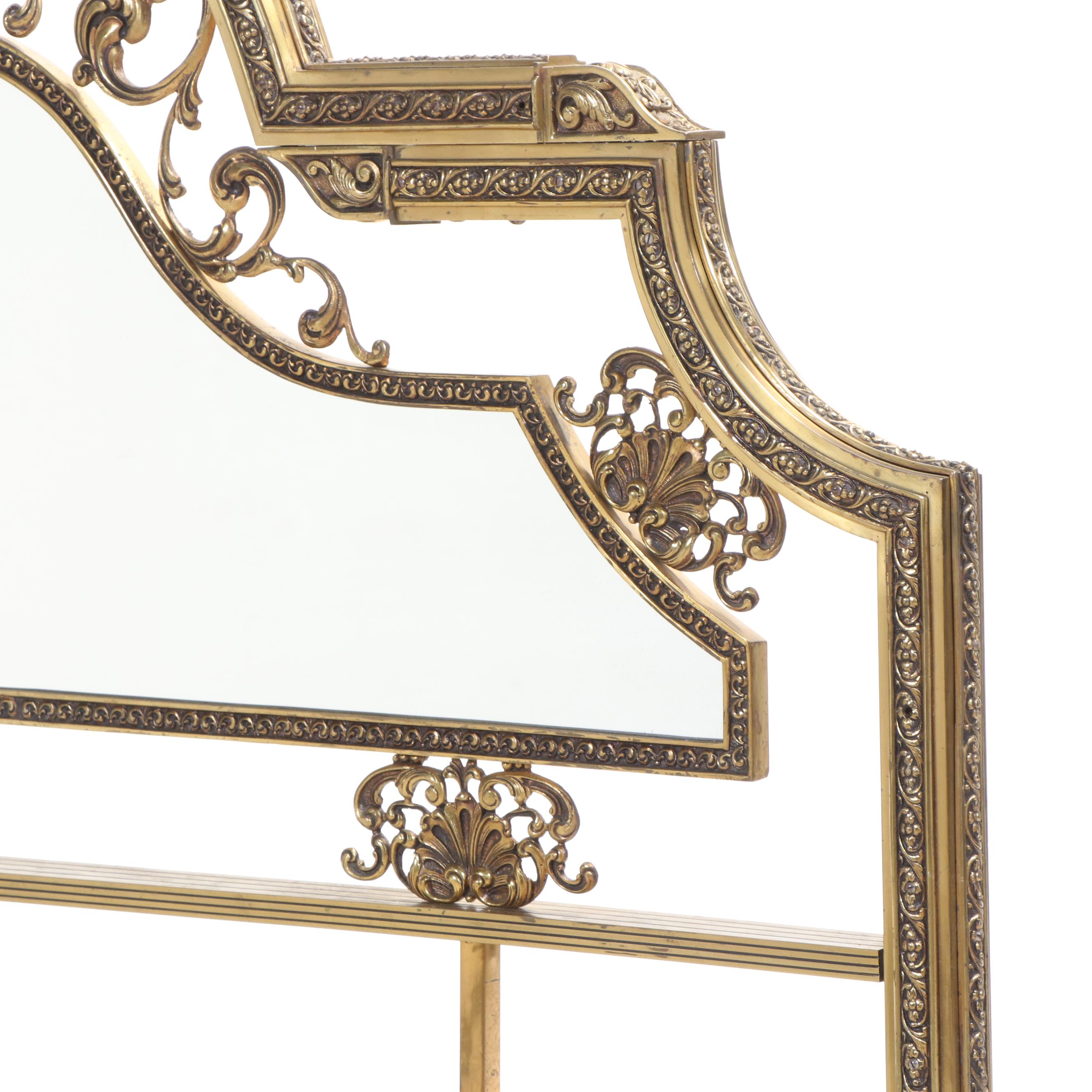 Louis XVI Style Cast Brass and Mirrored Glass Bed Frame | EBTH