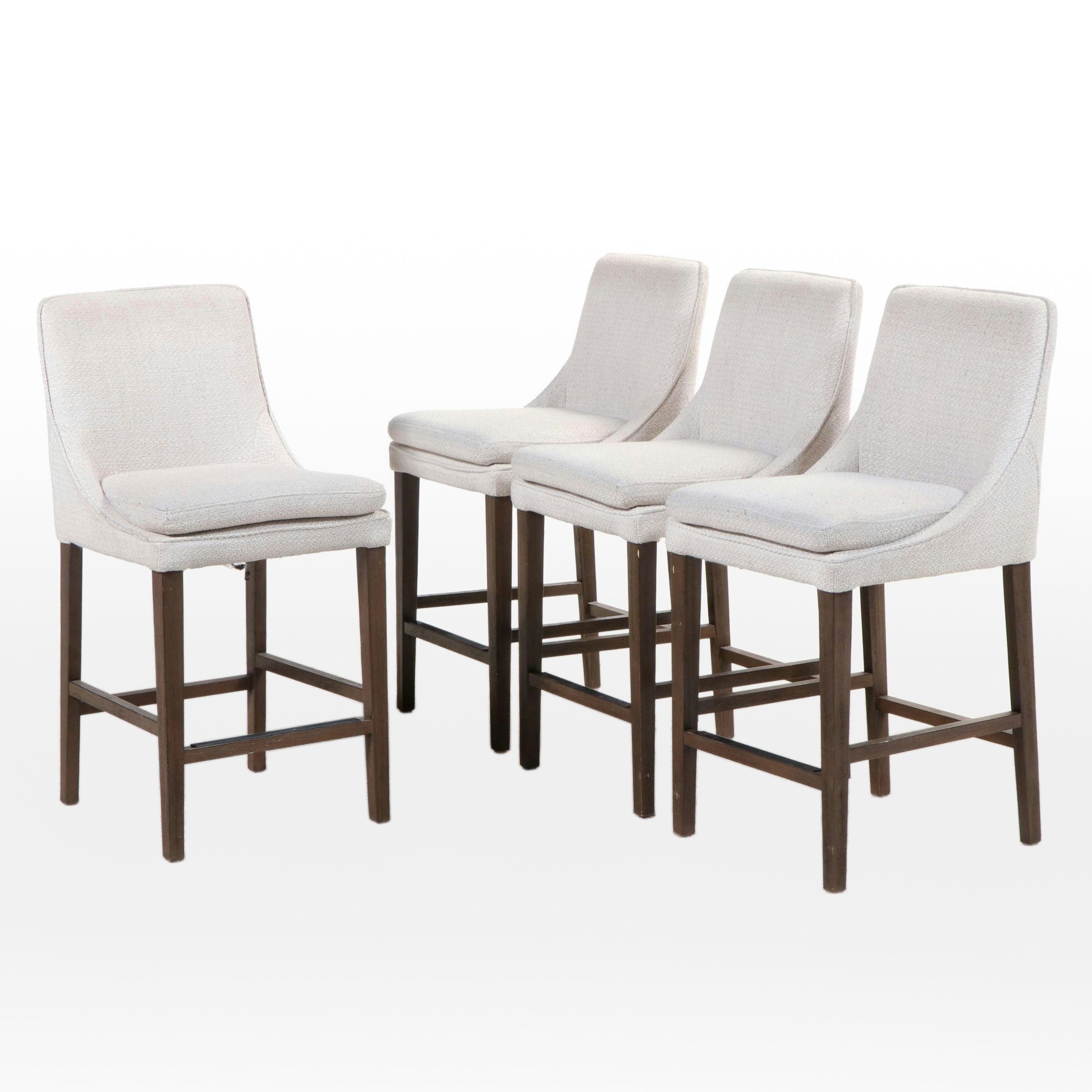 Four Arhaus Furniture Upholstered Hardwood Counter Stools | EBTH