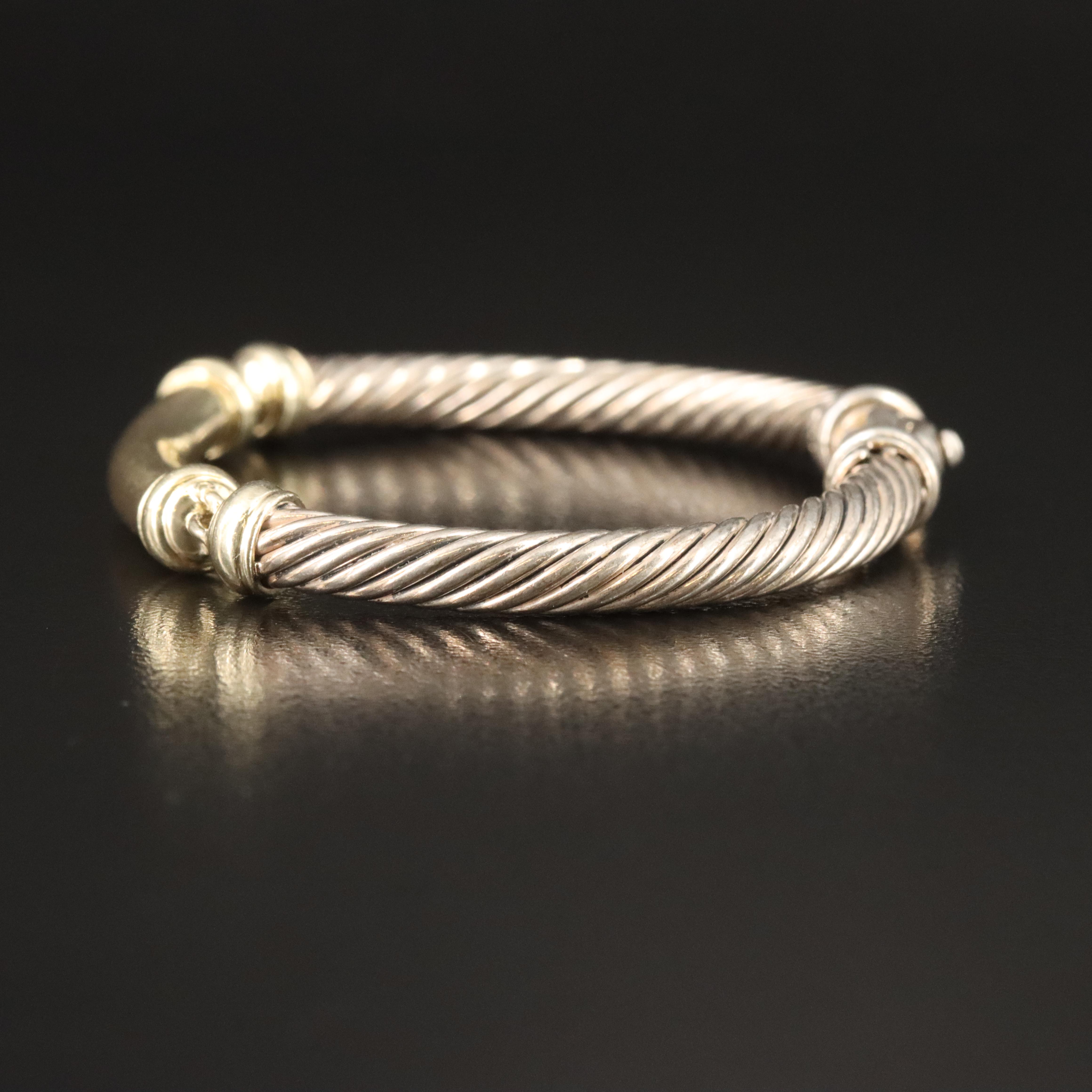 David Yurman Metro Sterling and 14K Cable Link Bracelet | EBTH