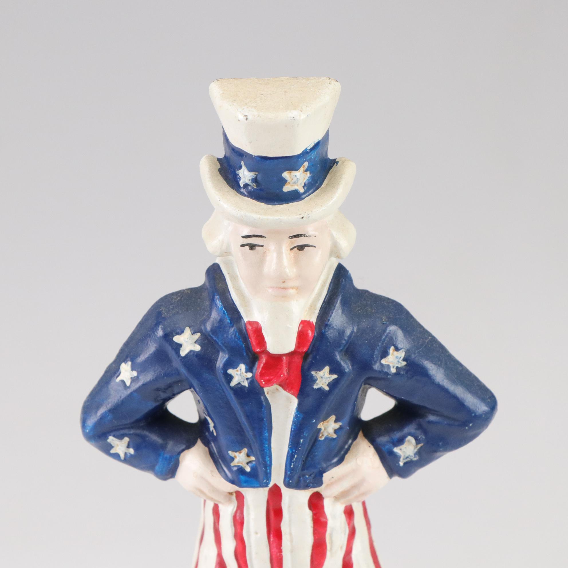 Uncle Sam Themed Cigar Box and Cast Iron Doorstop | EBTH
