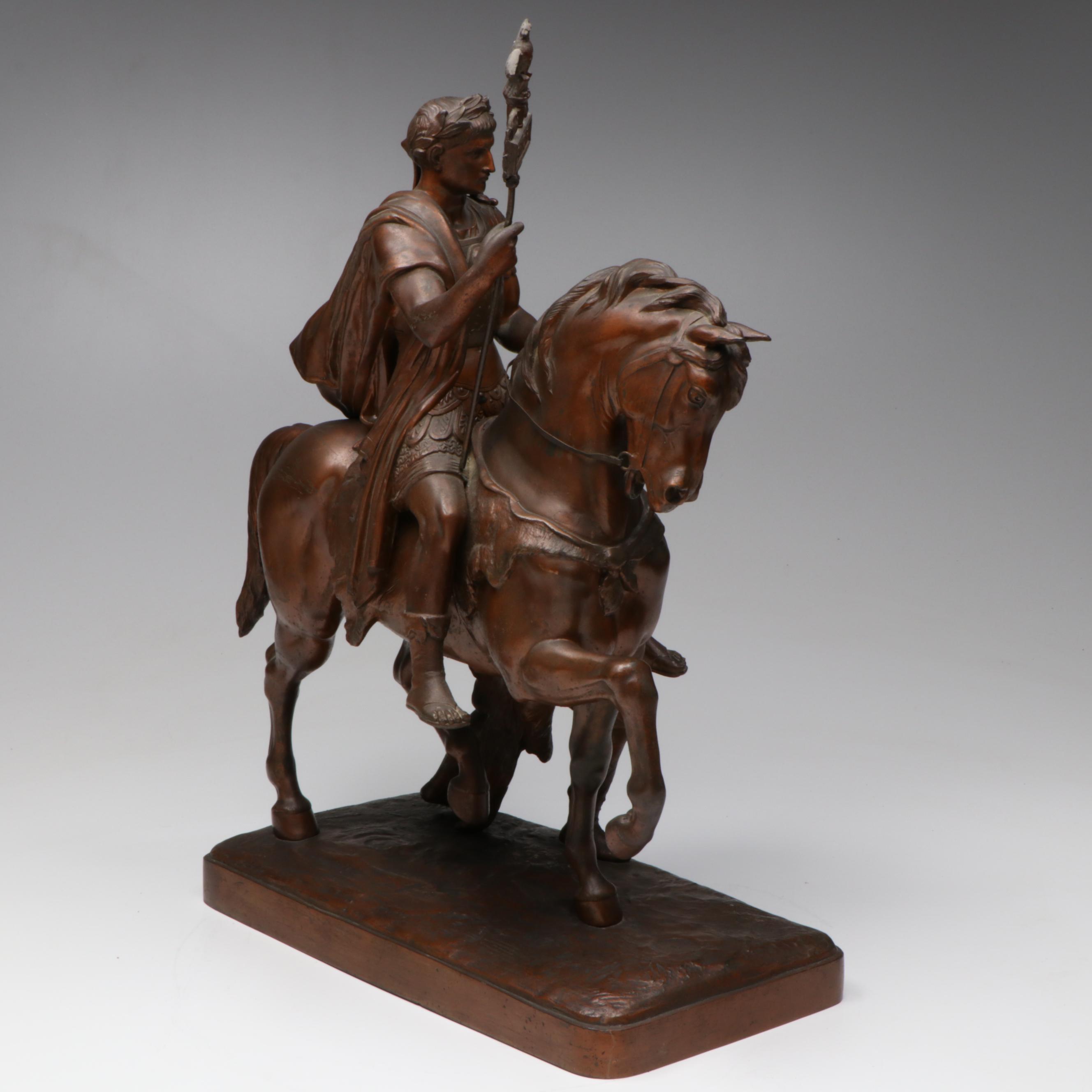 Patinated Sculpture of Roman Soldier and Prisoner | EBTH