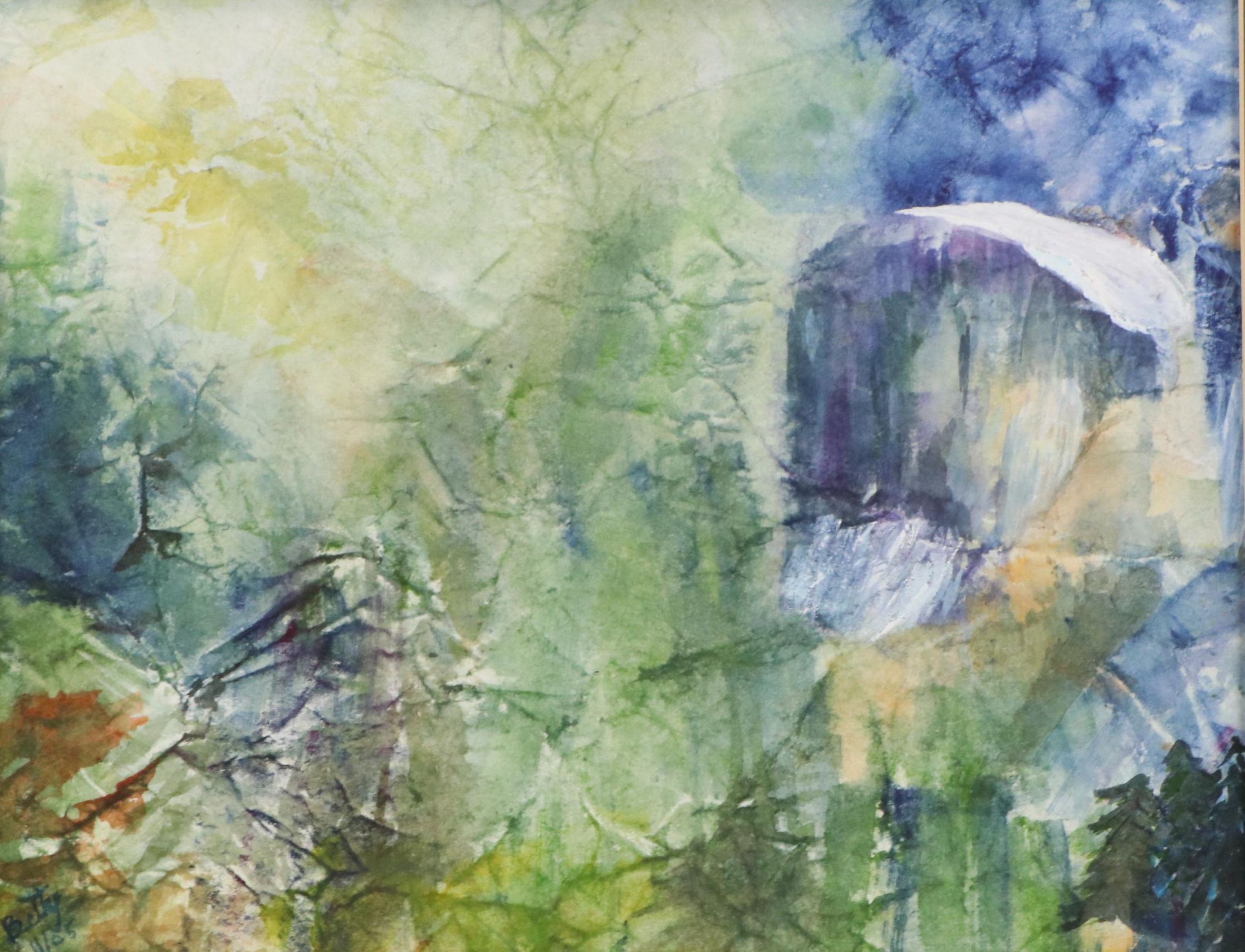 Abstract Landscape Mixed Media Painting "Half Dome - Yosemite," 2005 | EBTH