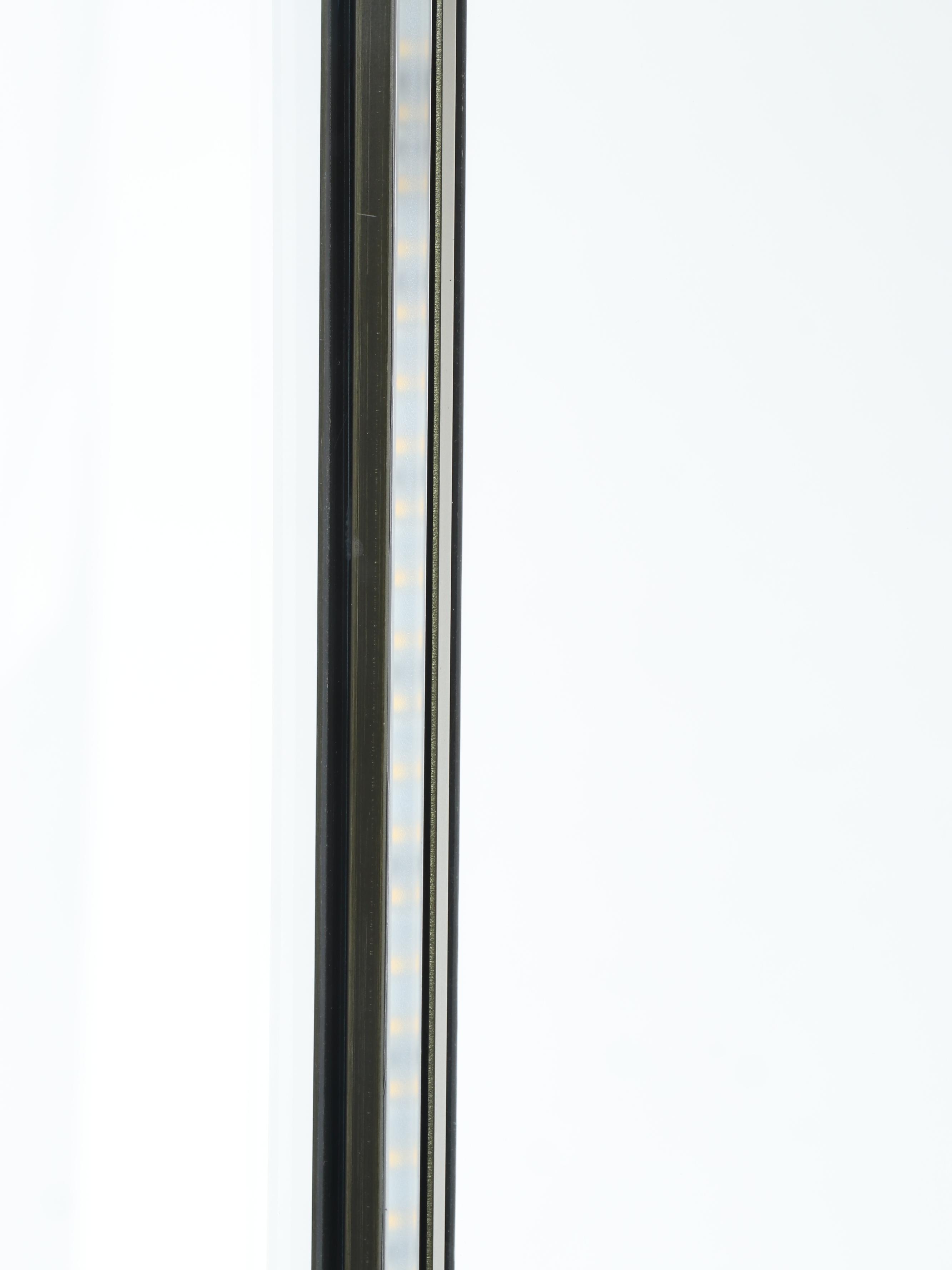 Displays2Go Mid Century Modern Style Metal and Glass Illuminated ...