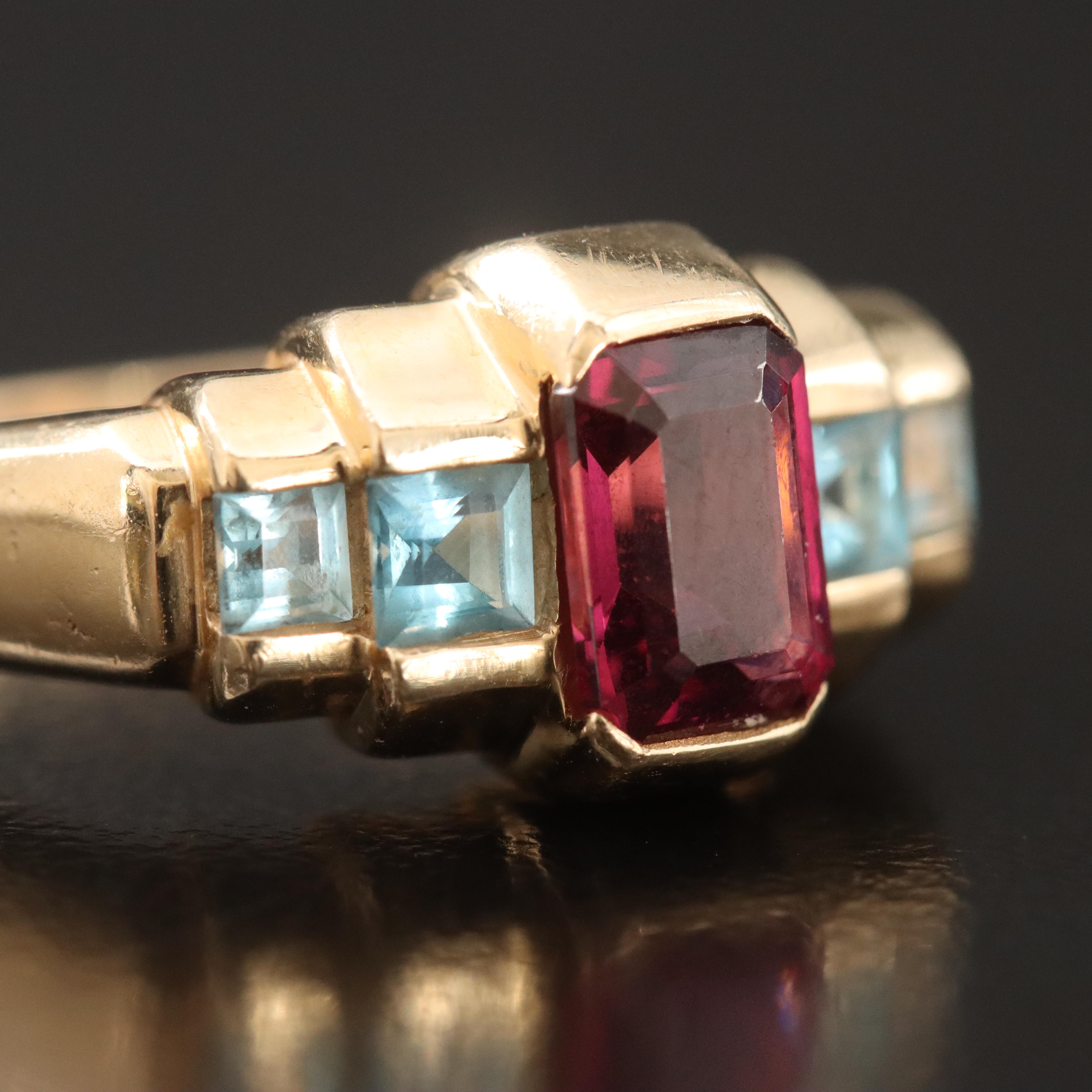 14K Garnet and Topaz Tiered Ring | EBTH