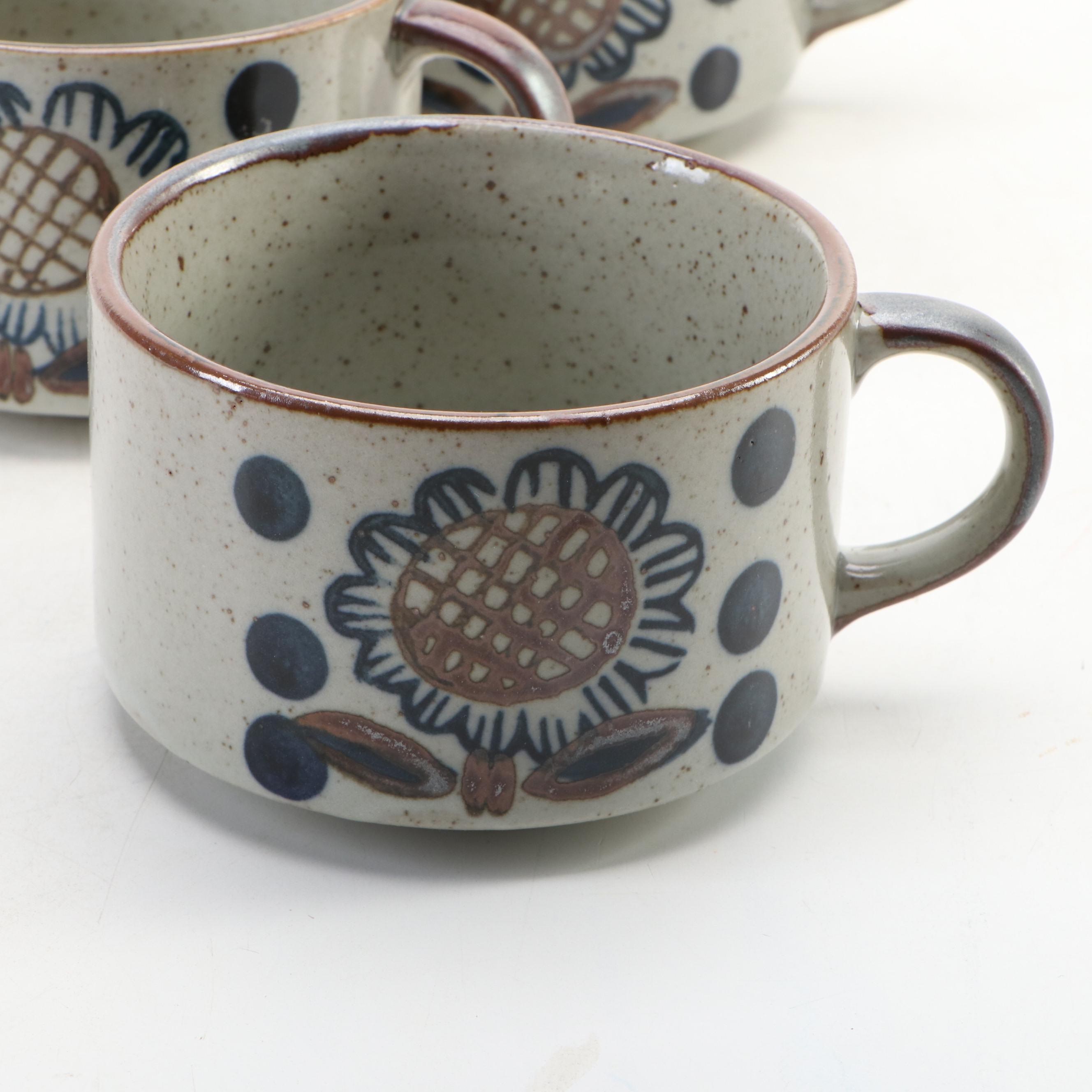 Floral Motif Ceramic Mugs and Salad Plates | EBTH