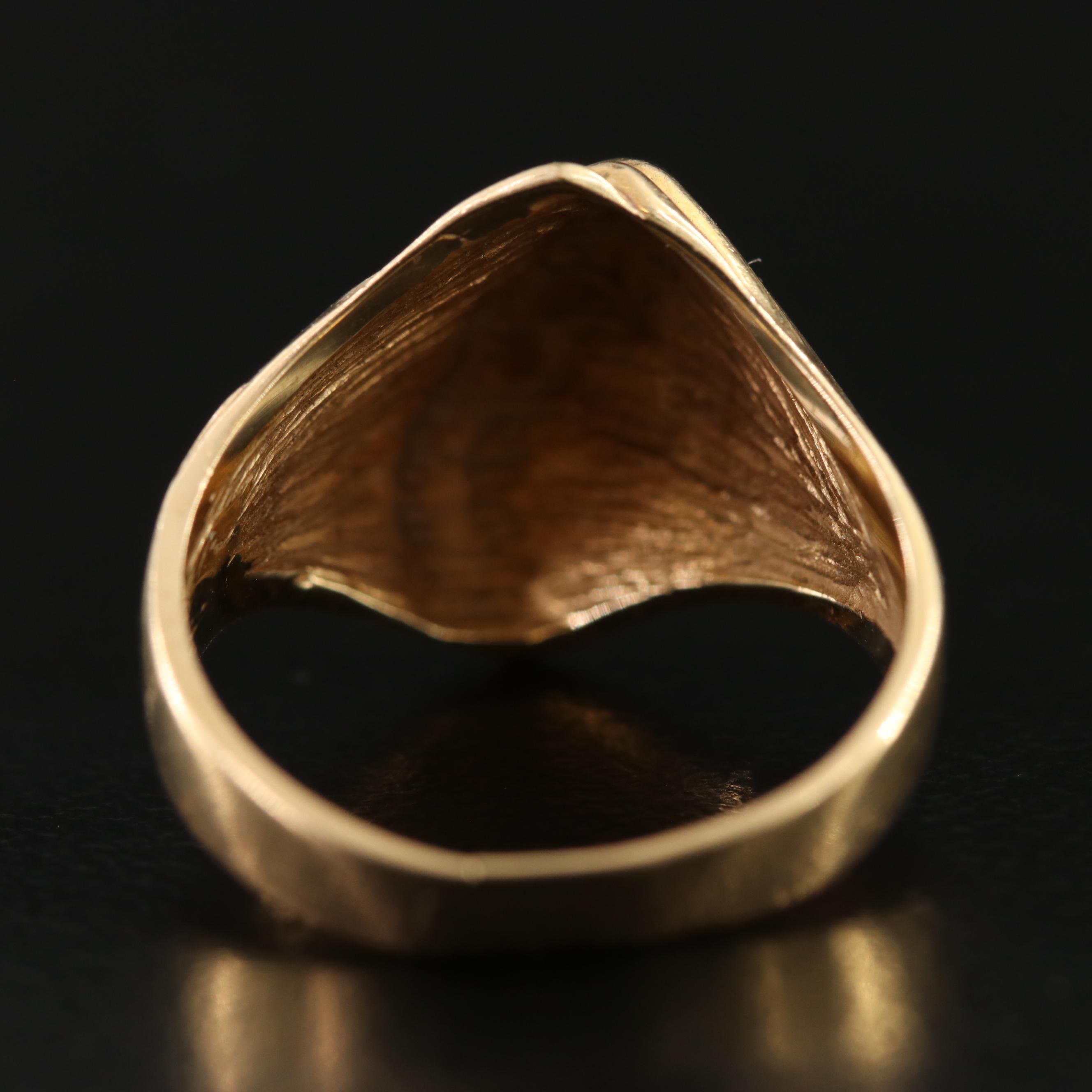 14K Fluted Ring and Herringbone Necklace | EBTH