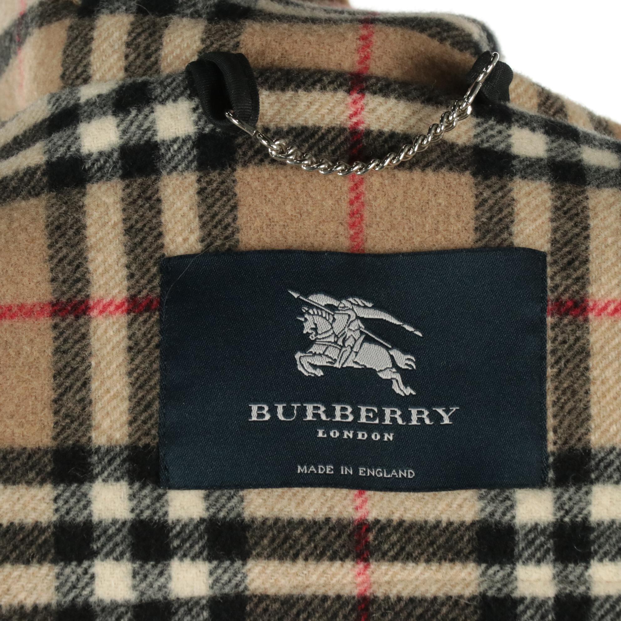 Burberry Wool Toggle Mini Duffle 99 Coat with Nova Check Lining | EBTH