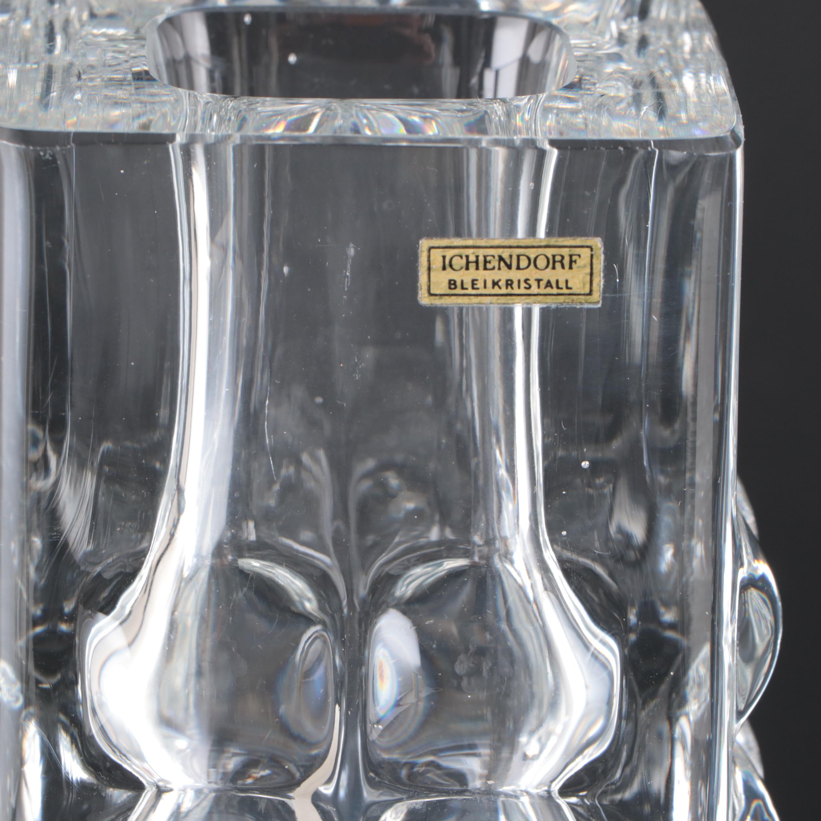 Mid Century Modern Style Ichendorf Crystal Vase & Karim Rasheed for ...