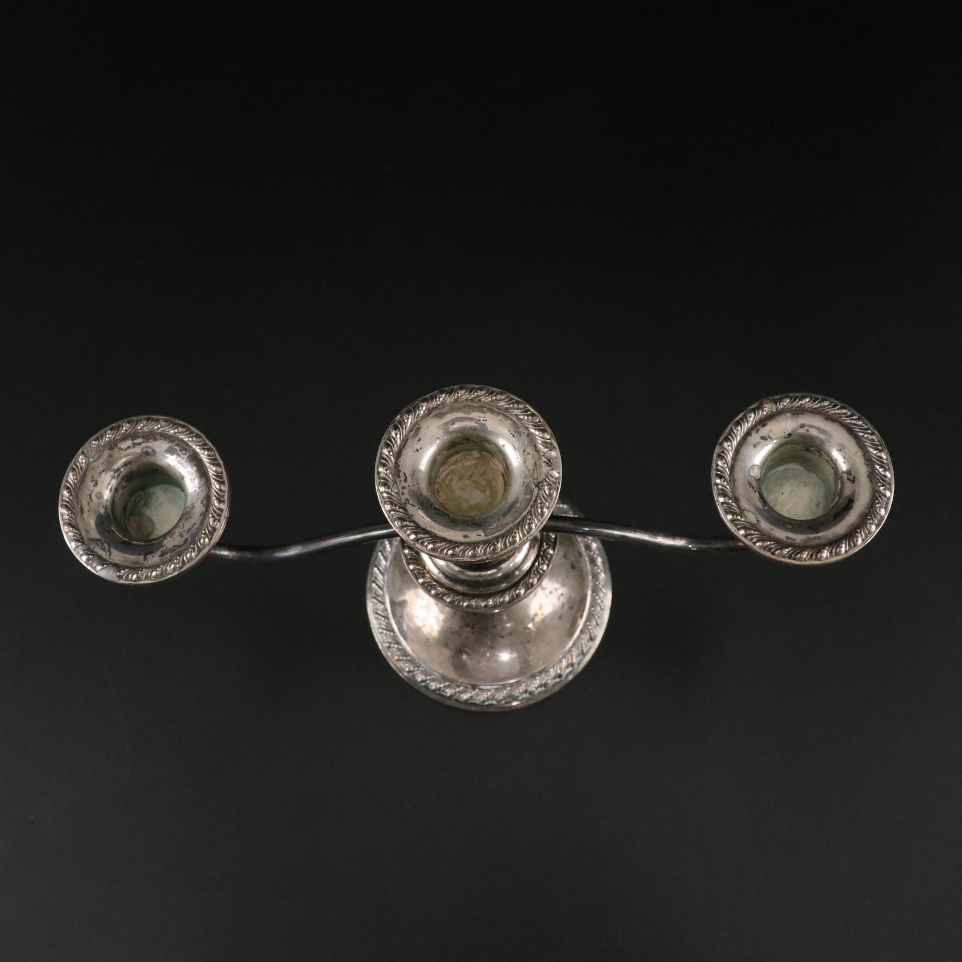 Rogers Sterling Pair of Gadroon Trim Candelabras, 1901 | EBTH