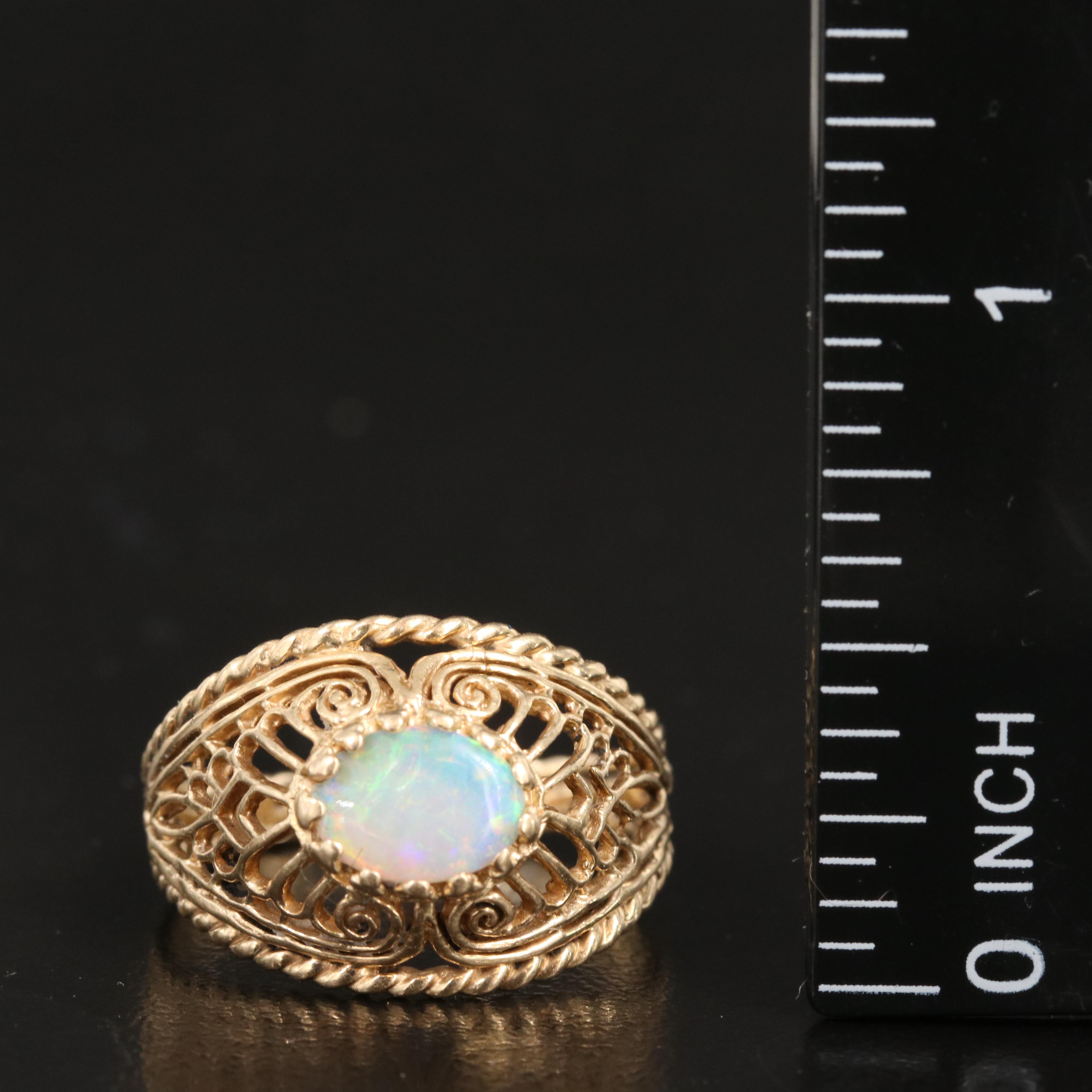 14K Opal Filigree Ring | EBTH