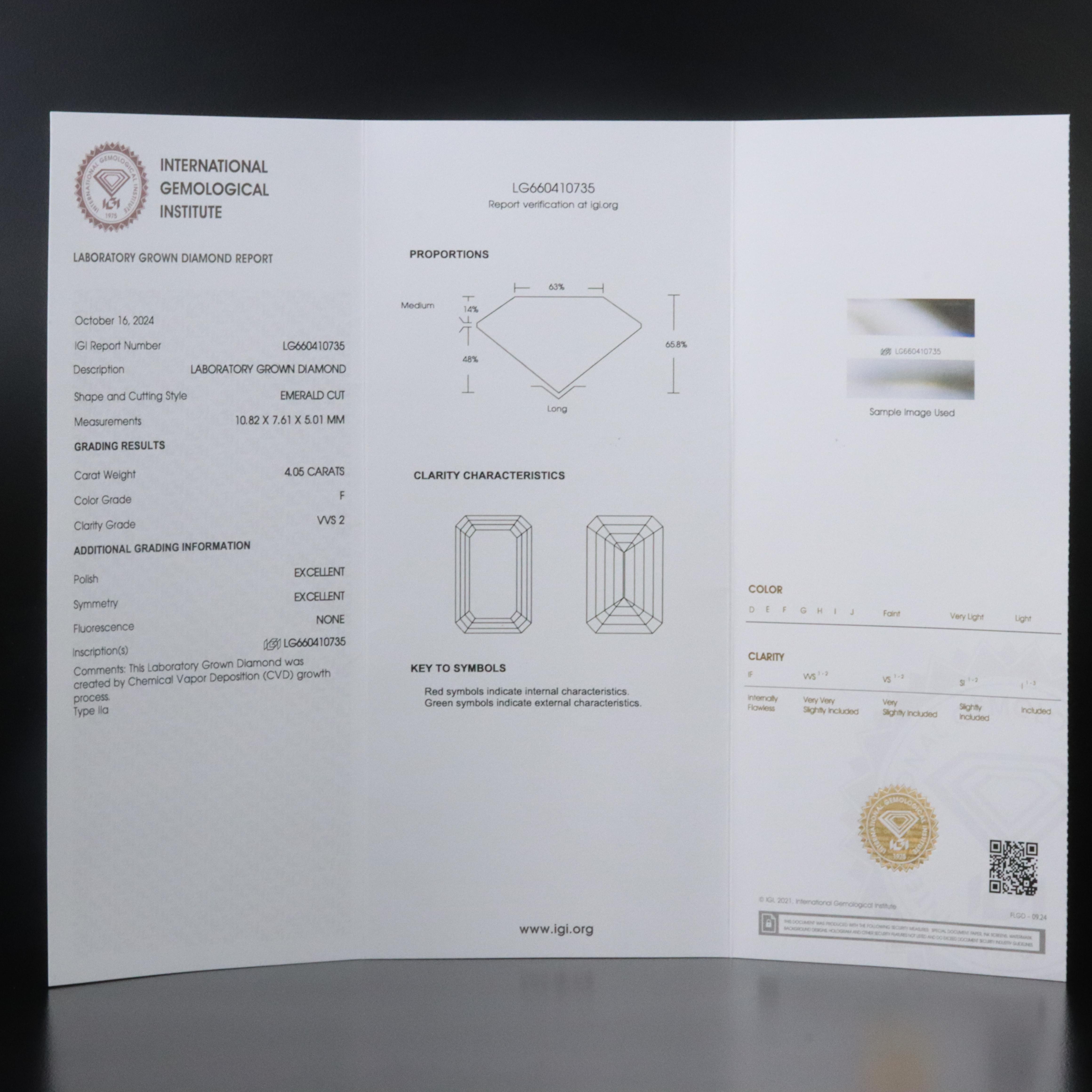 18K 4.05 CT East-West Lab Grown Diamond Ring with an IGI Report | EBTH