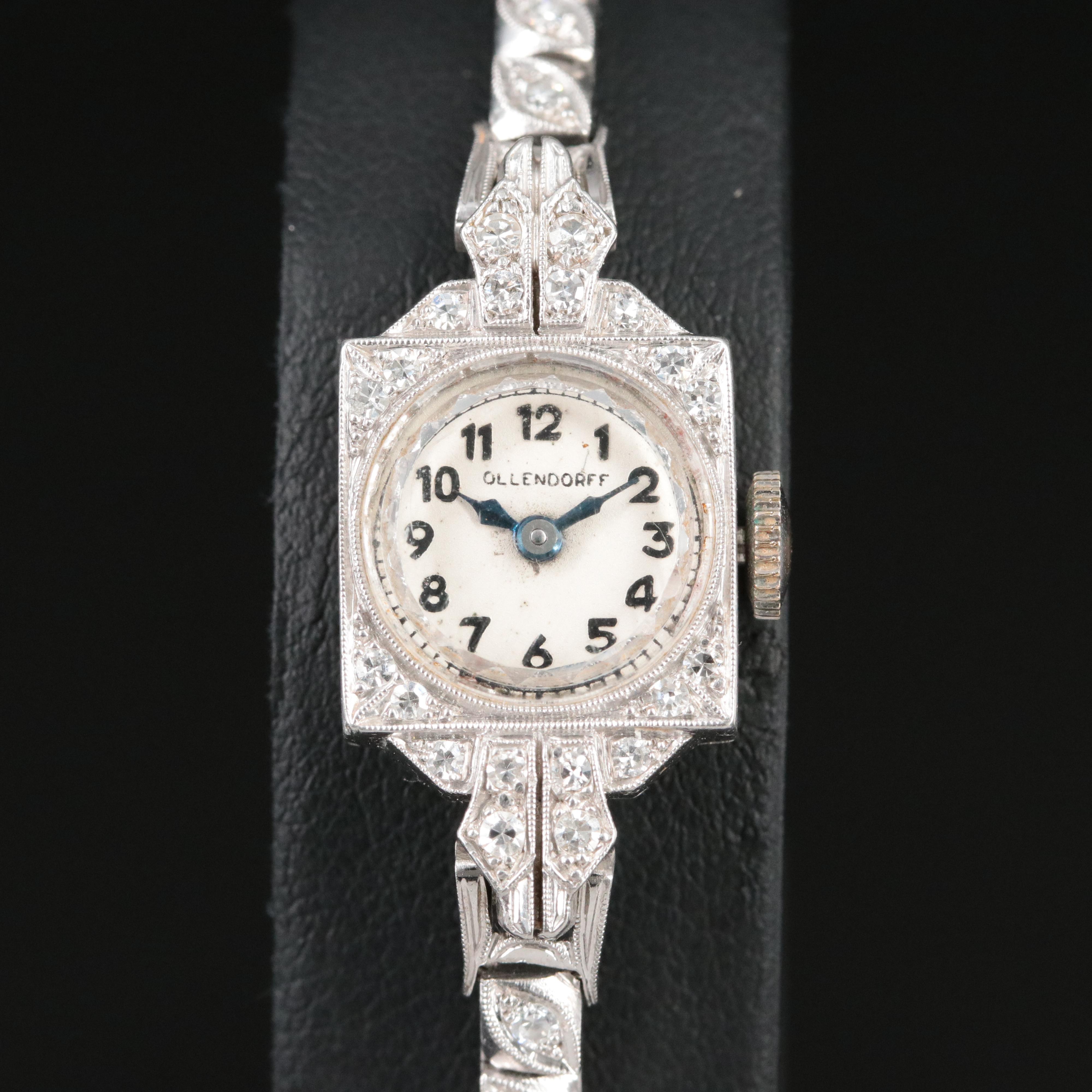 Vintage Ollendorff Diamond Set Platinum Cocktail Watch | EBTH