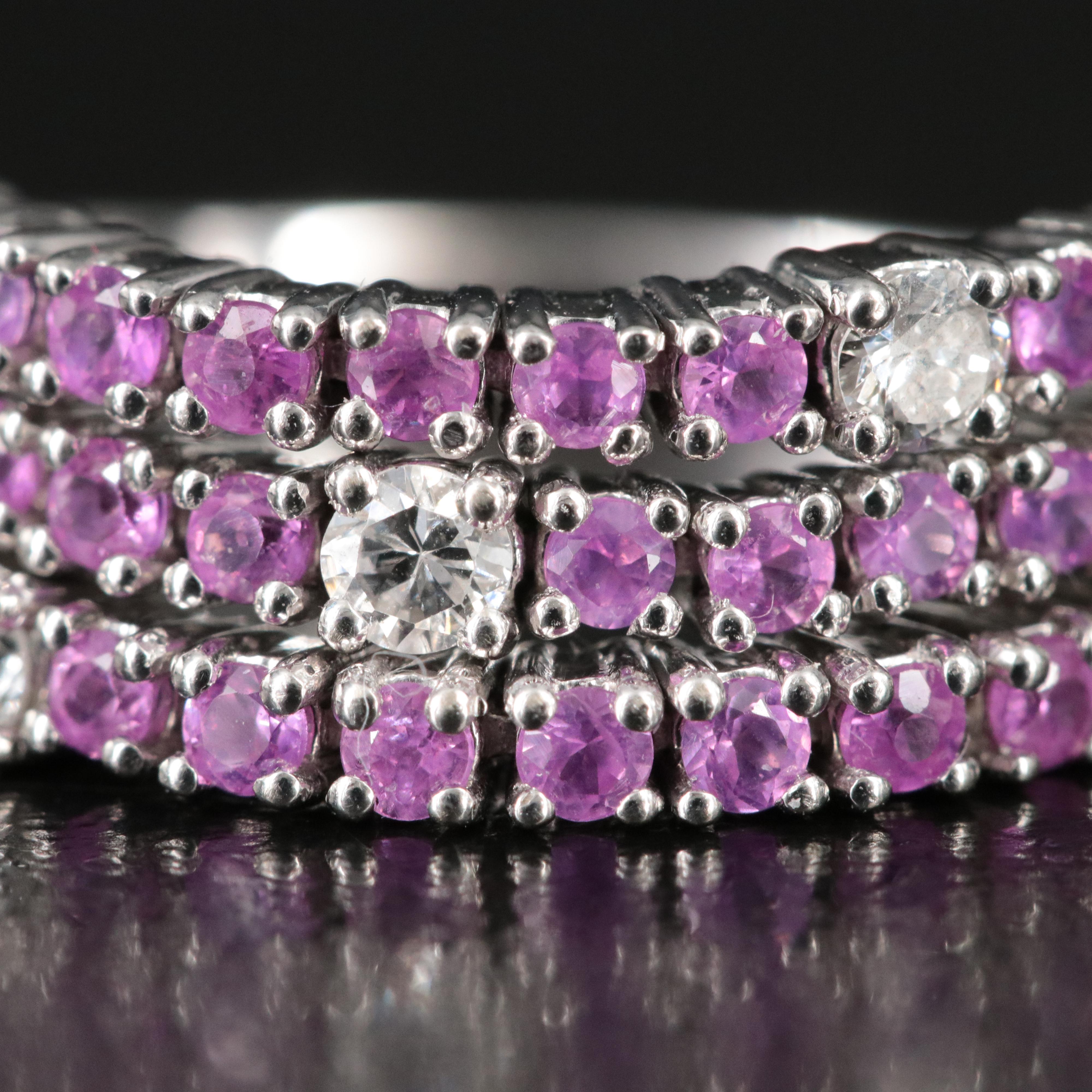 Sonia Bitton 14K Pink Sapphire and Diamond Articulated Ring | EBTH