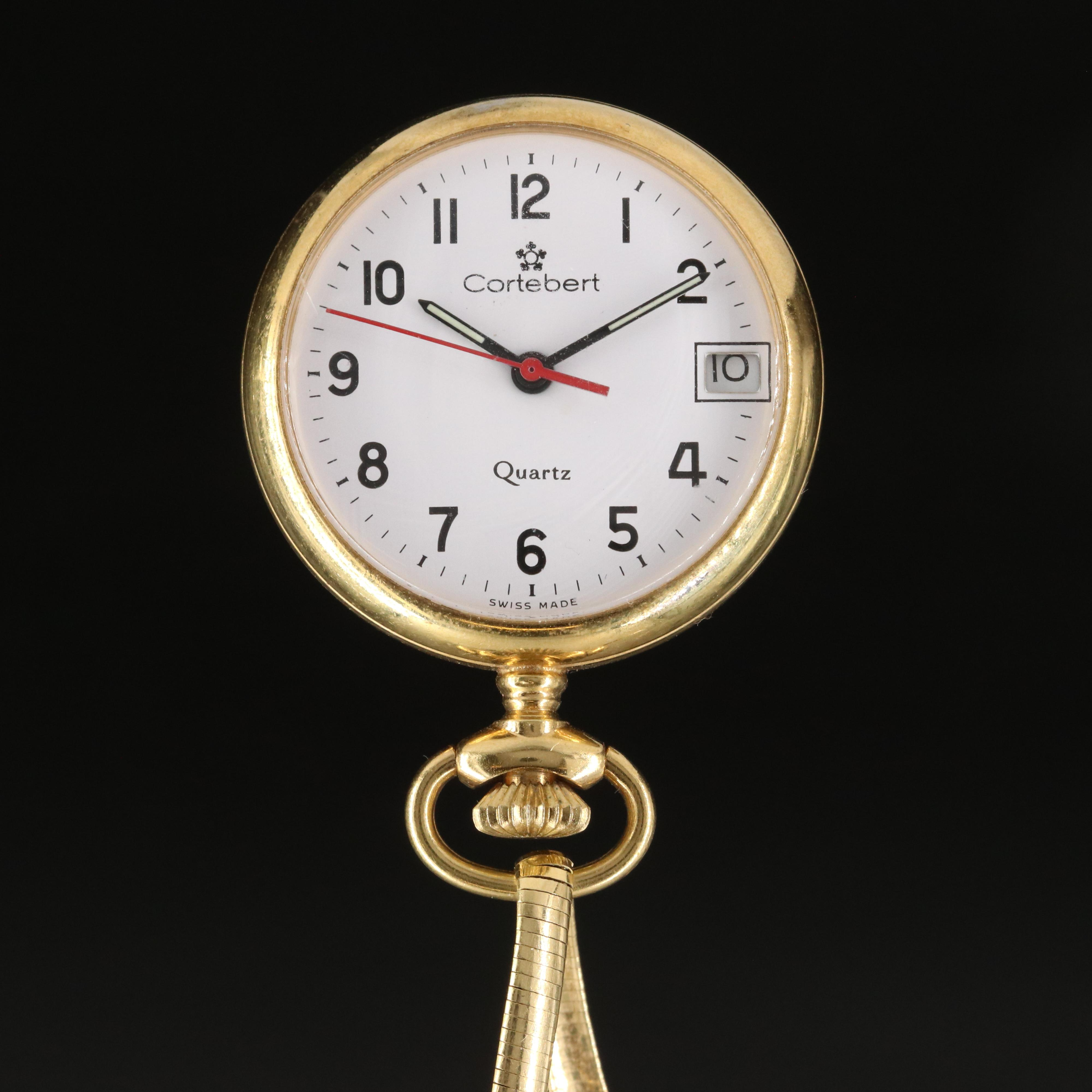 Cortebert Pendant Quartz Watch with 18K Gold Necklace | EBTH