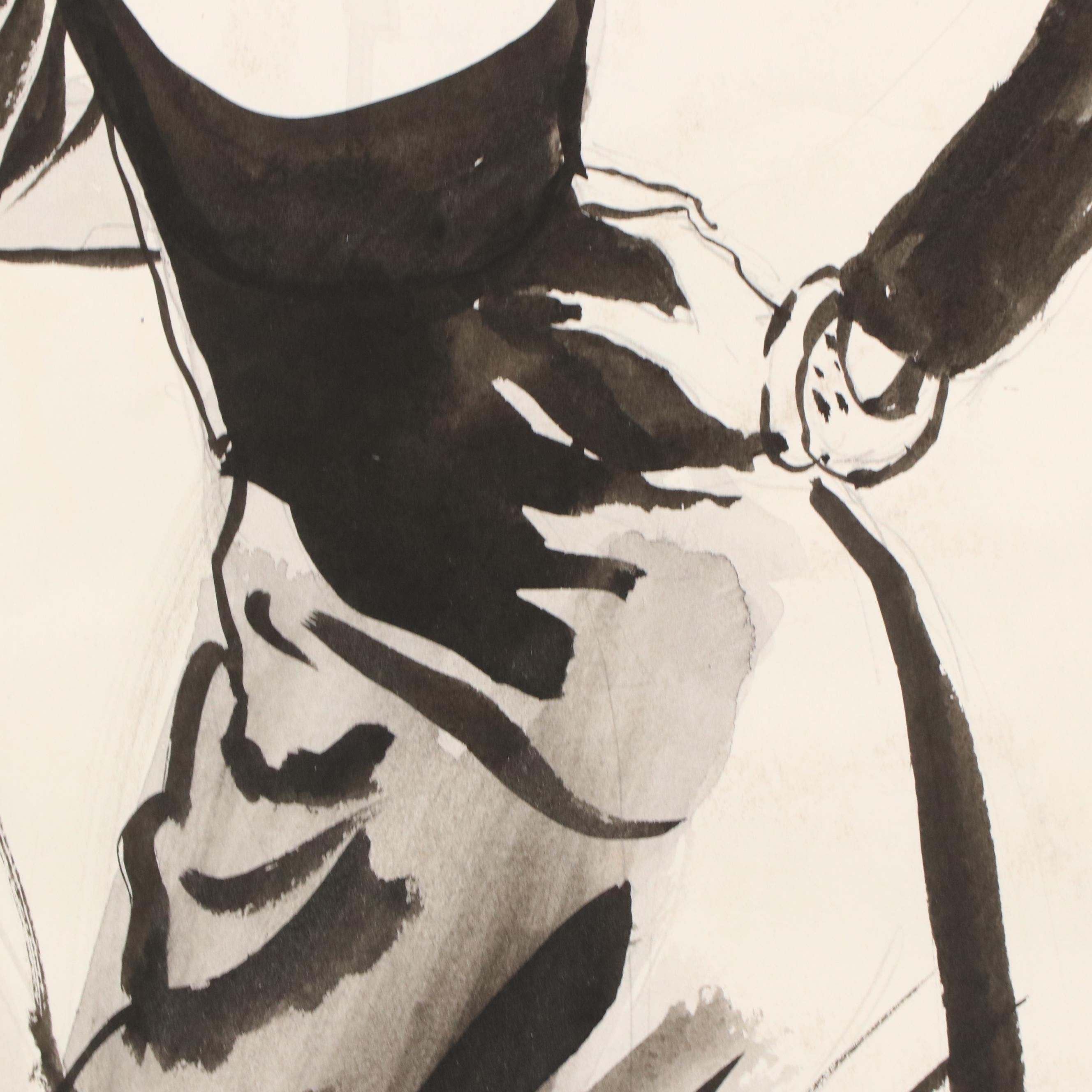 Gestural Ink Drawing of Women | EBTH