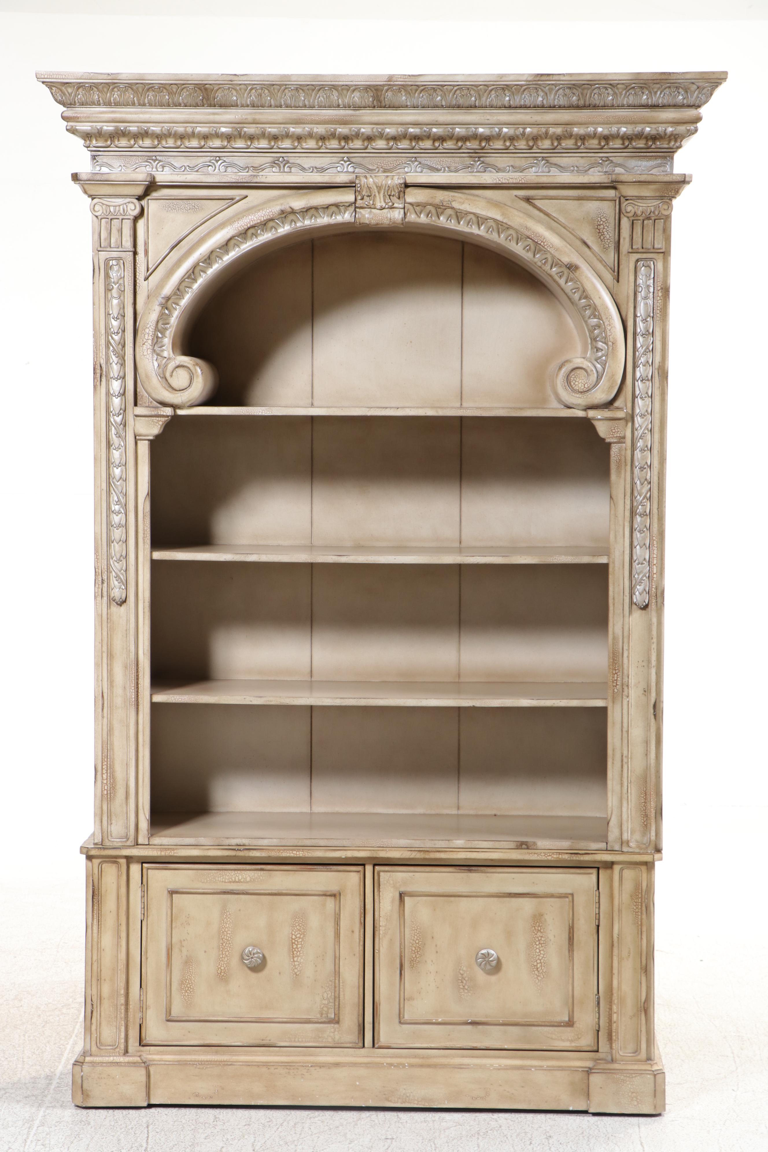 Baroque Style Painted Wood Bookcase Cabinet | EBTH