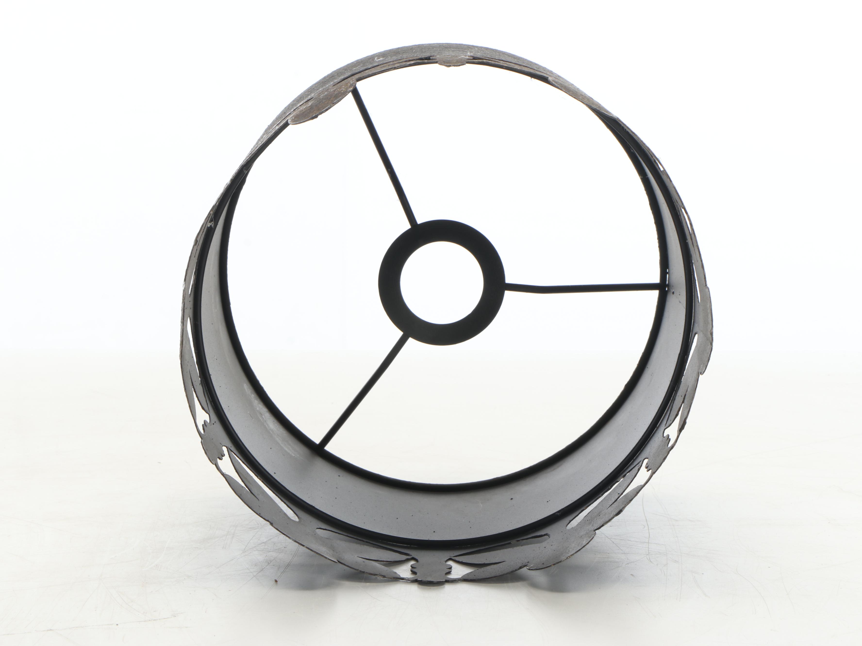 Industrial Adjustable Metal Bridge Arm Table Lamp with Cut-Out Metal ...