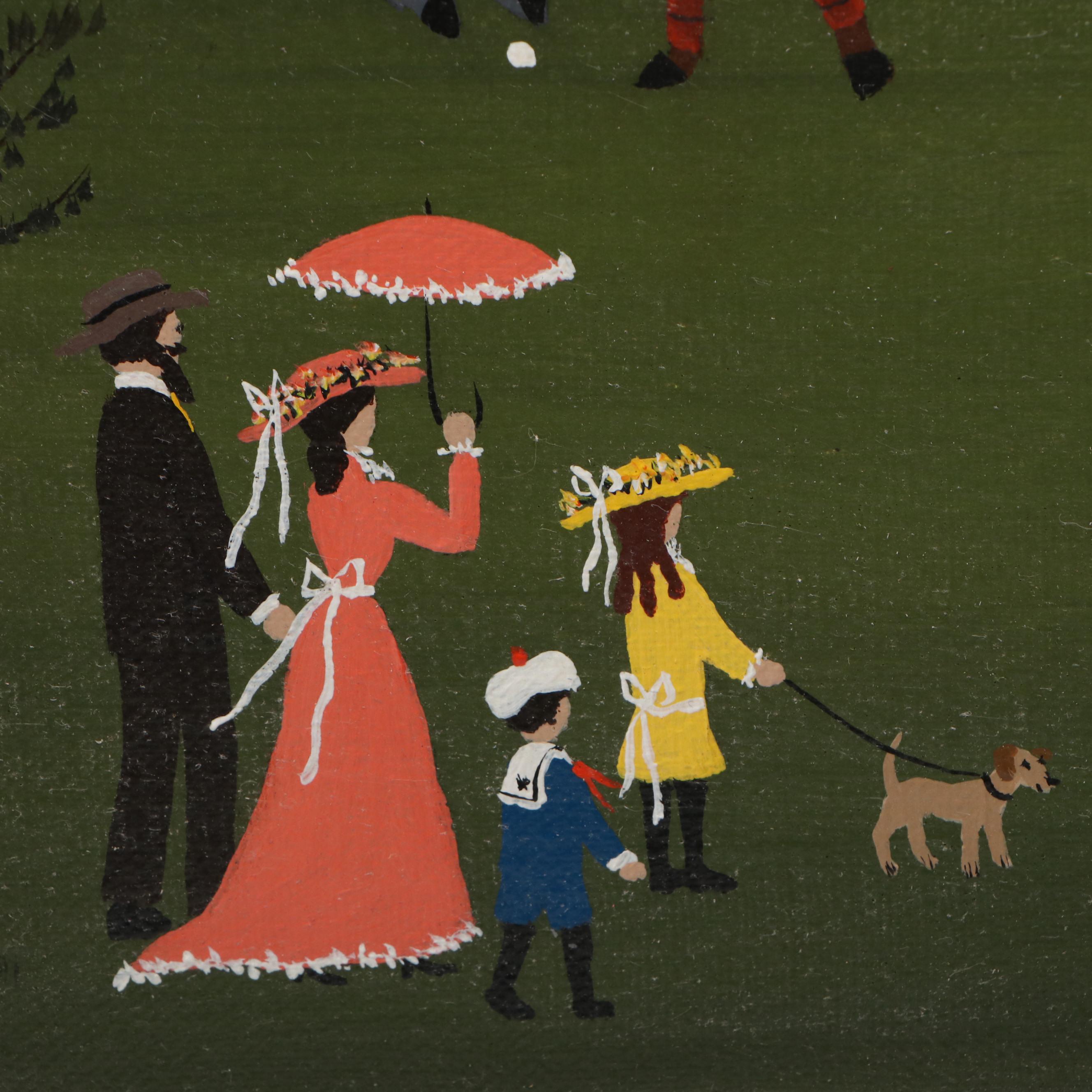 Ann Baker Folk Art Oil Painting "Polo By the Bay" | EBTH