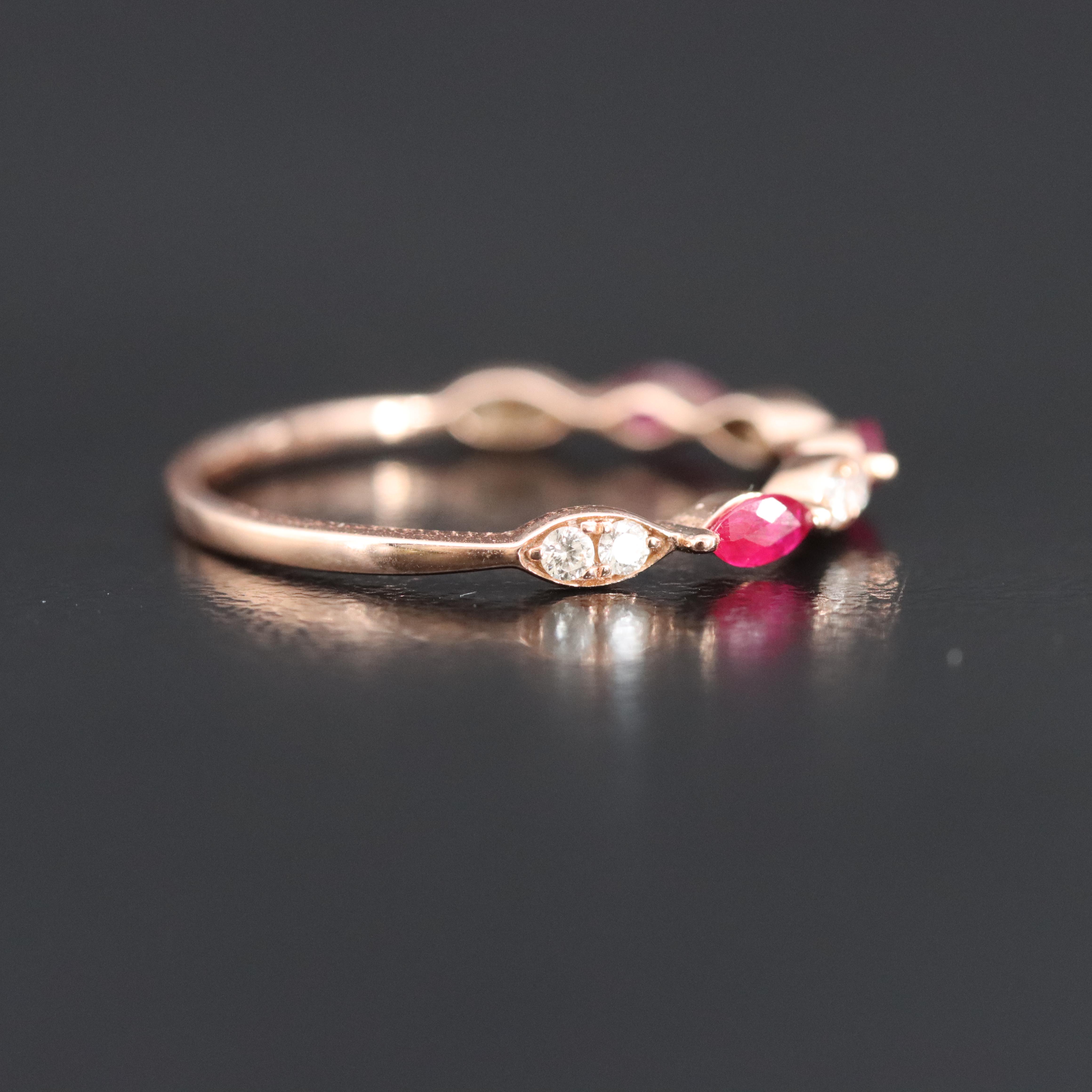 EFFY 14K Rose Gold Ruby and Diamond Band | EBTH