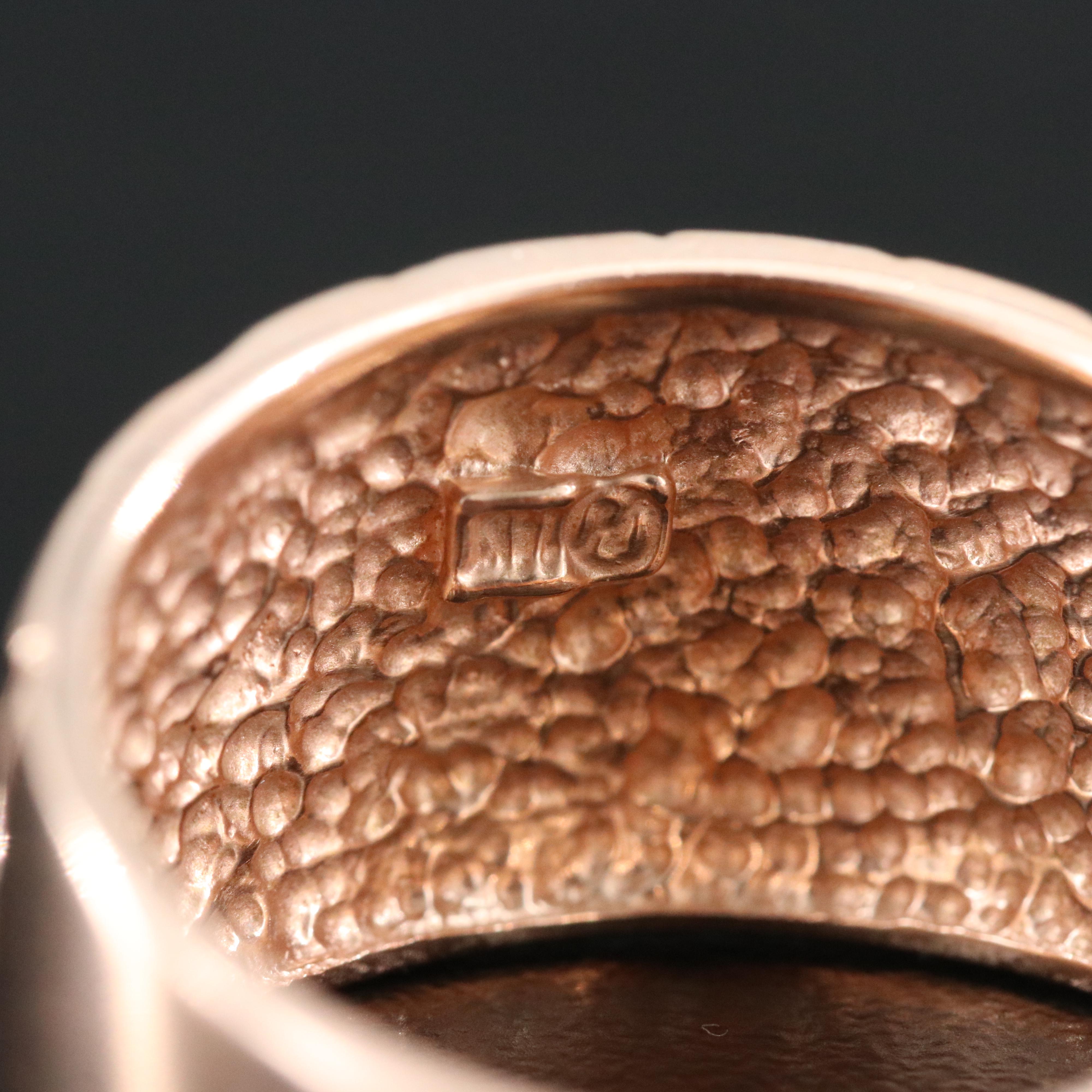 14K Rose Gold Dome Ring with Diamond-Cut Finish | EBTH