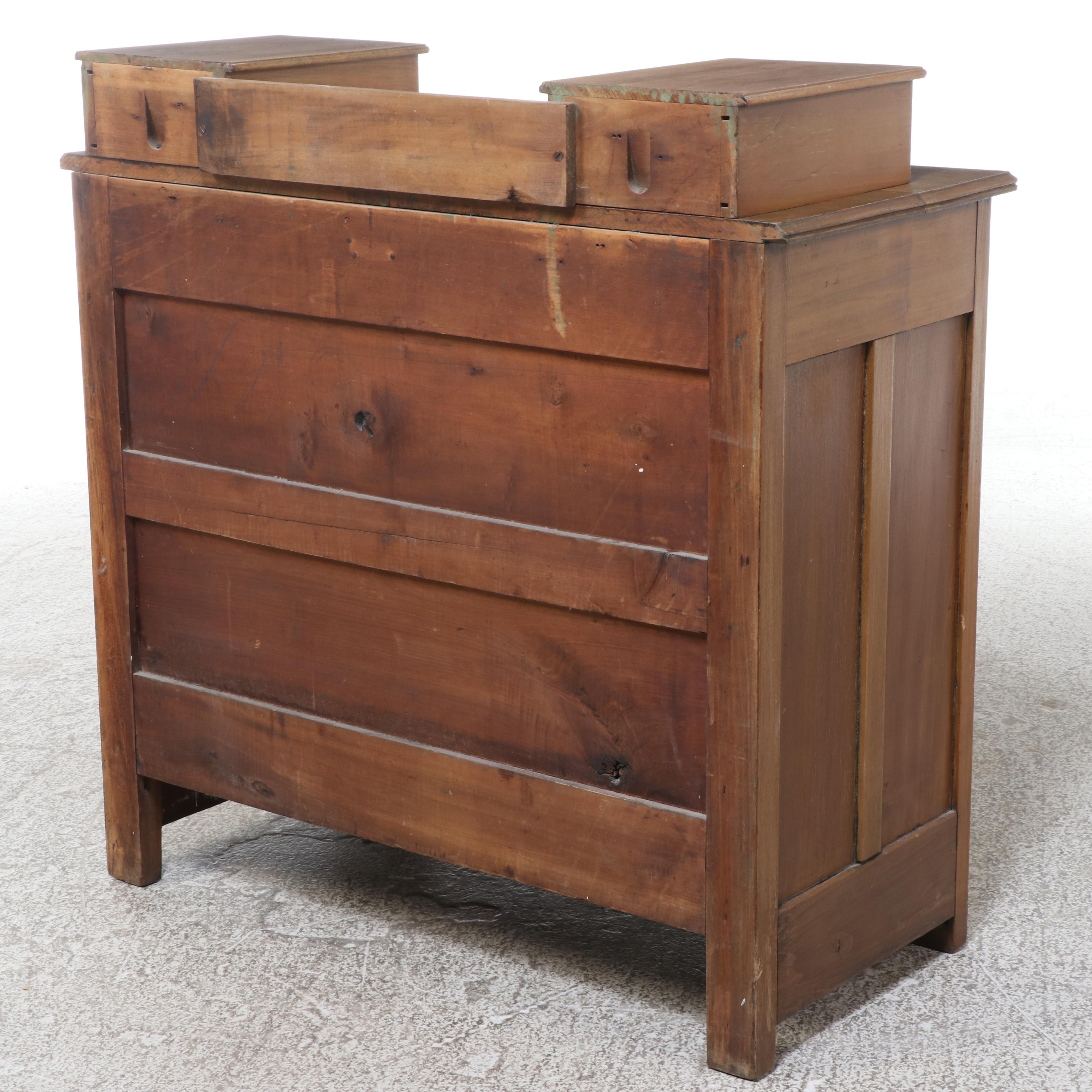 Victorian Poplar and White Marble Chest of Drawers, Late 19th Century ...