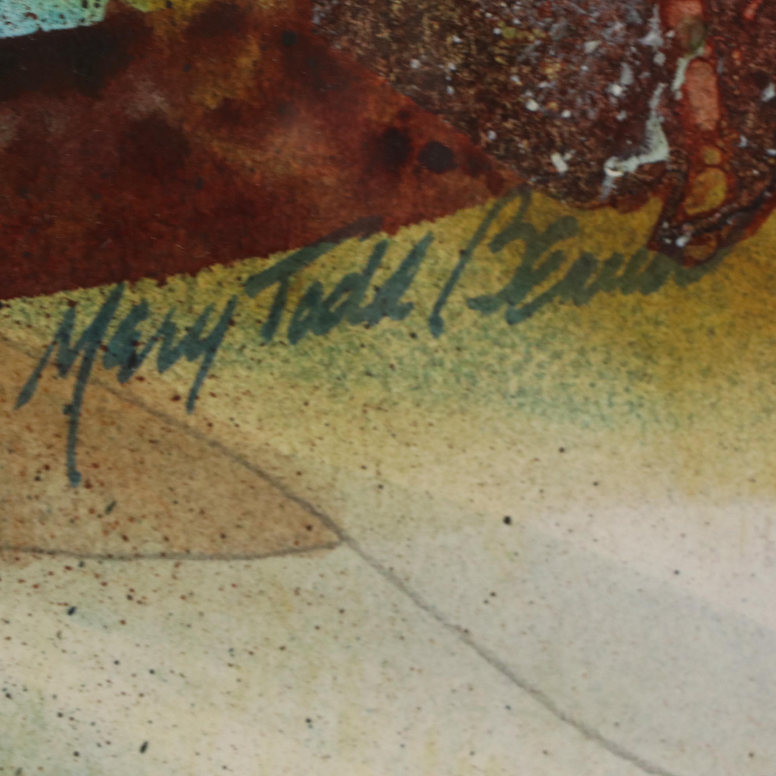 Mary Beam Abstract Floral Watercolor Painting, 1982 | EBTH