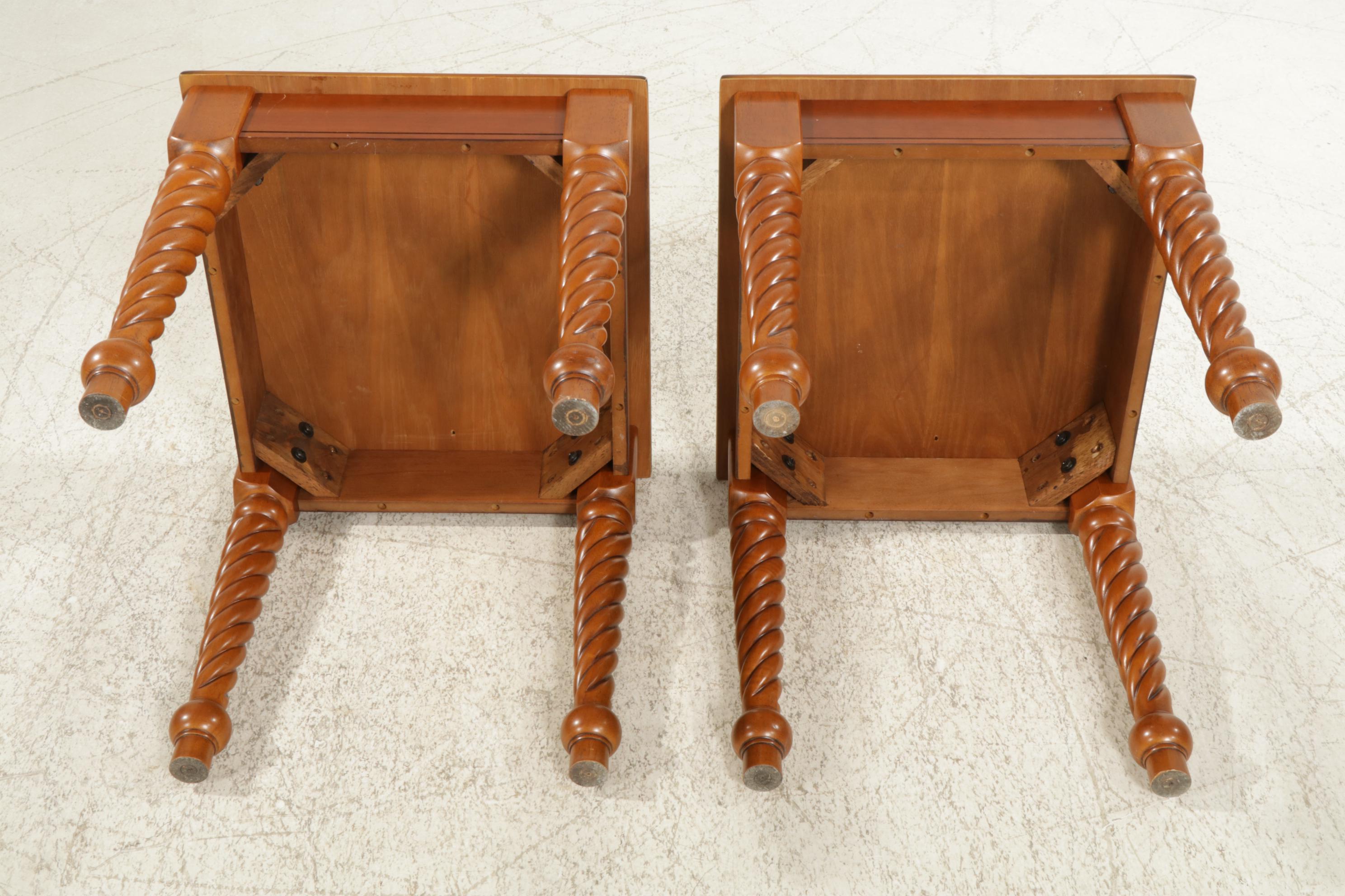 Wood Side Tables with Twist Legs | EBTH